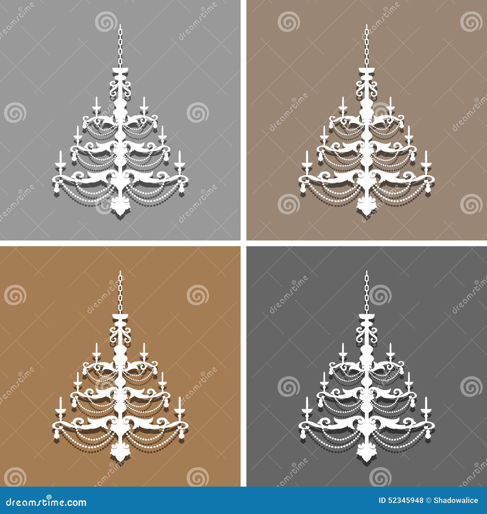 Chandelier Icons Set Great for Any Use. Vector EPS10 Stock Vector ...
