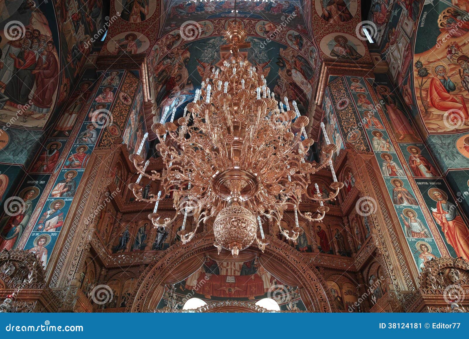 Chandelier Inside Orthodox Monastery Stock Image - Image of indoor ...