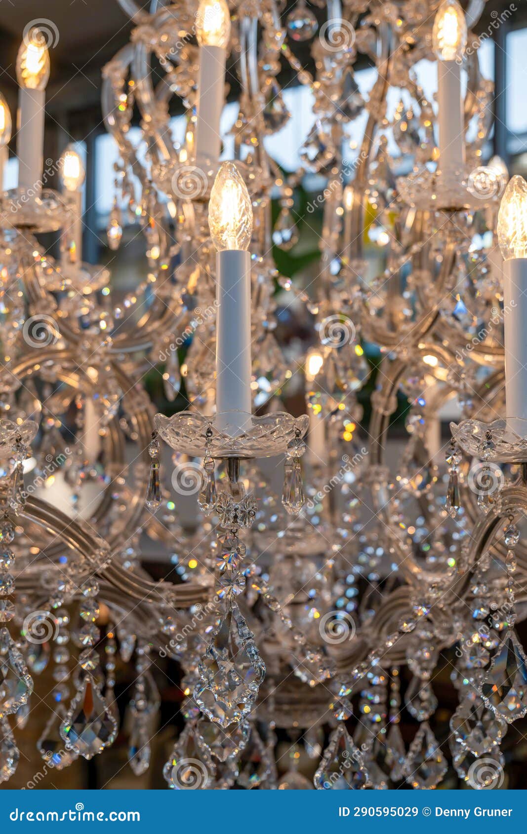 A Chandelier with a View from Below Stock Image - Image of lamp, luxury ...