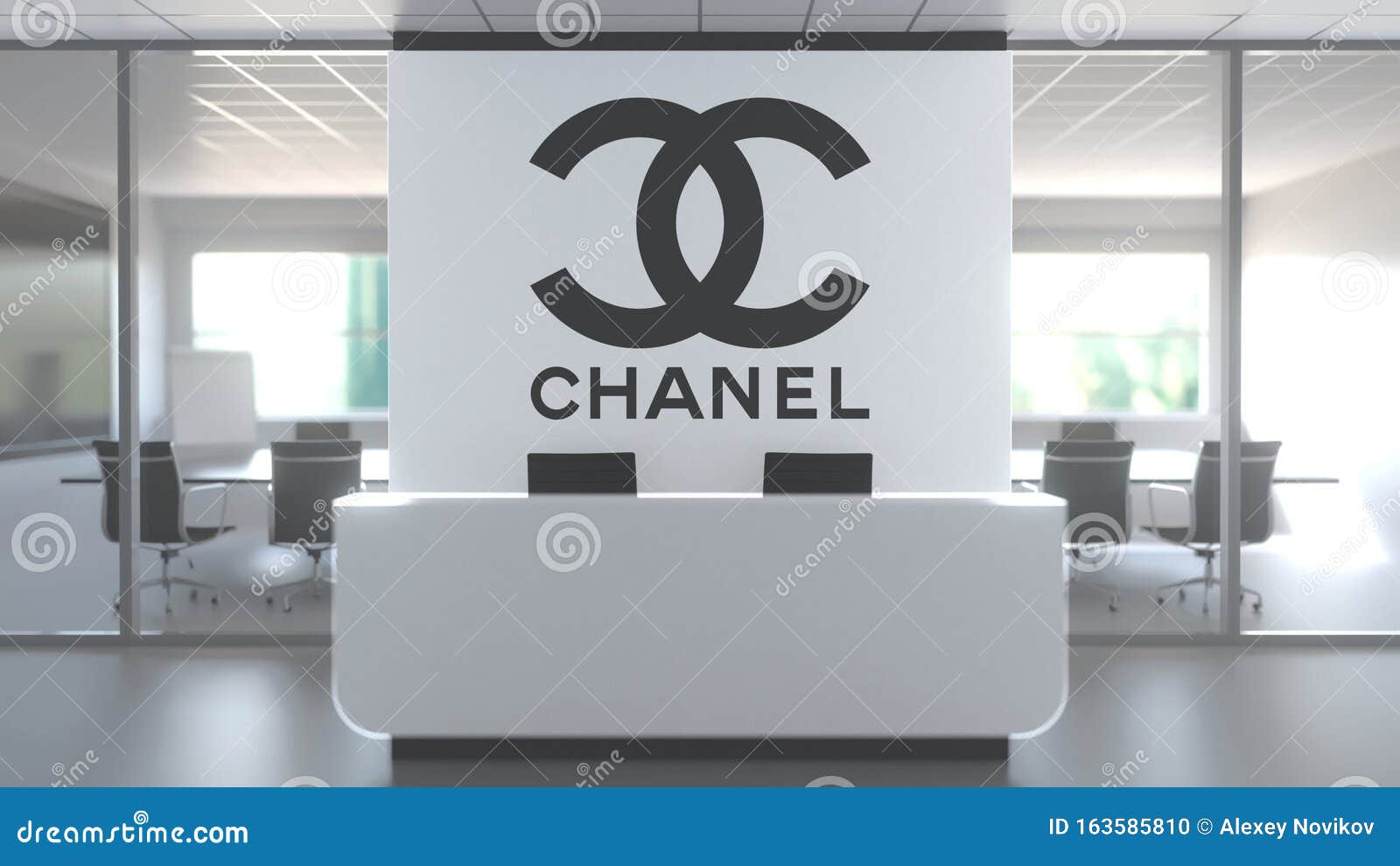 CHANEL Logo Above Reception Desk in the Modern Office, Editorial ...