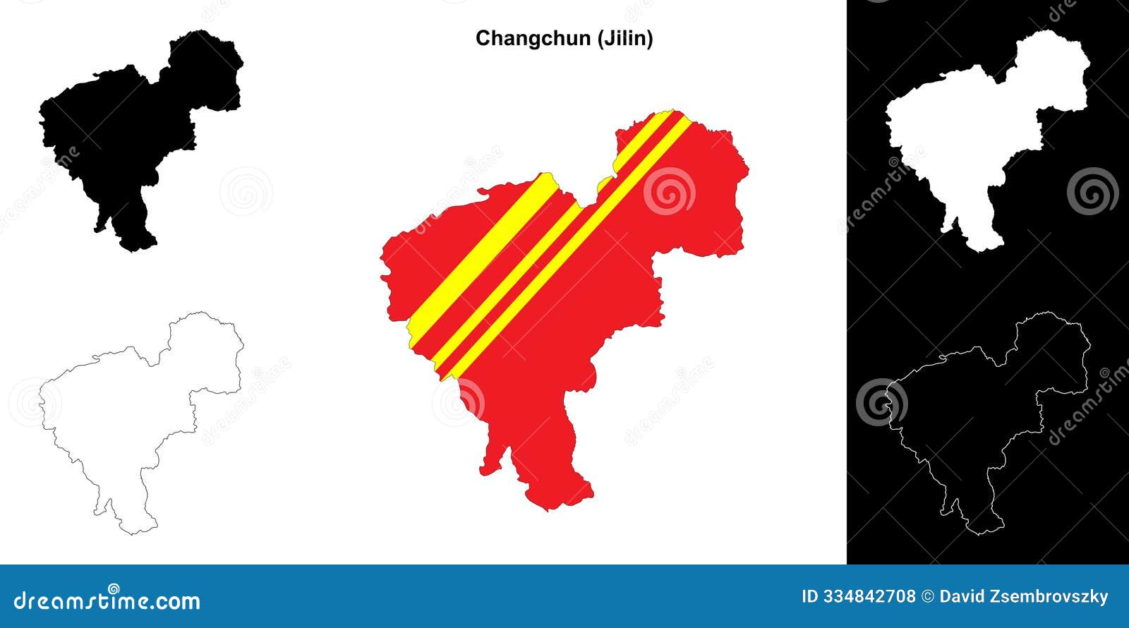Changchun Outline Map Vector Illustration | CartoonDealer.com #334842708