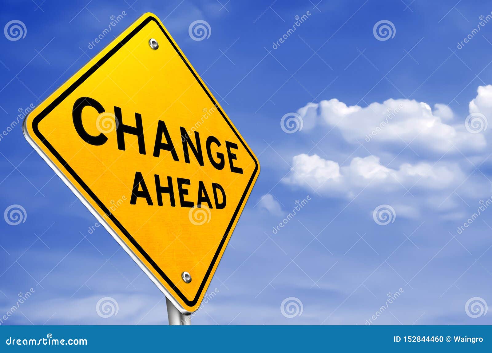CHANGE AHEAD - Yellow Road Sign Information Stock Photo - Image of ...