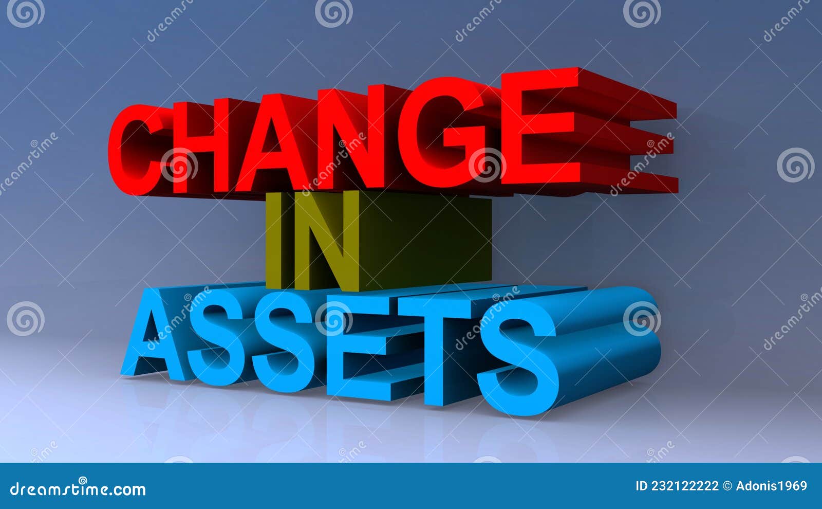 Change in assets on blue stock illustration. Illustration of economy ...