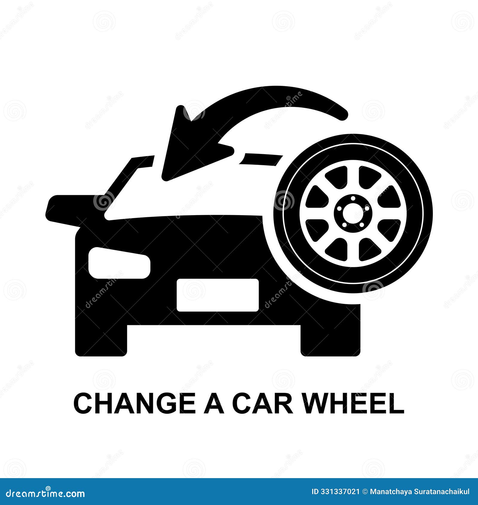 Change a Car Wheel Icon Isolated on Background Stock Vector ...