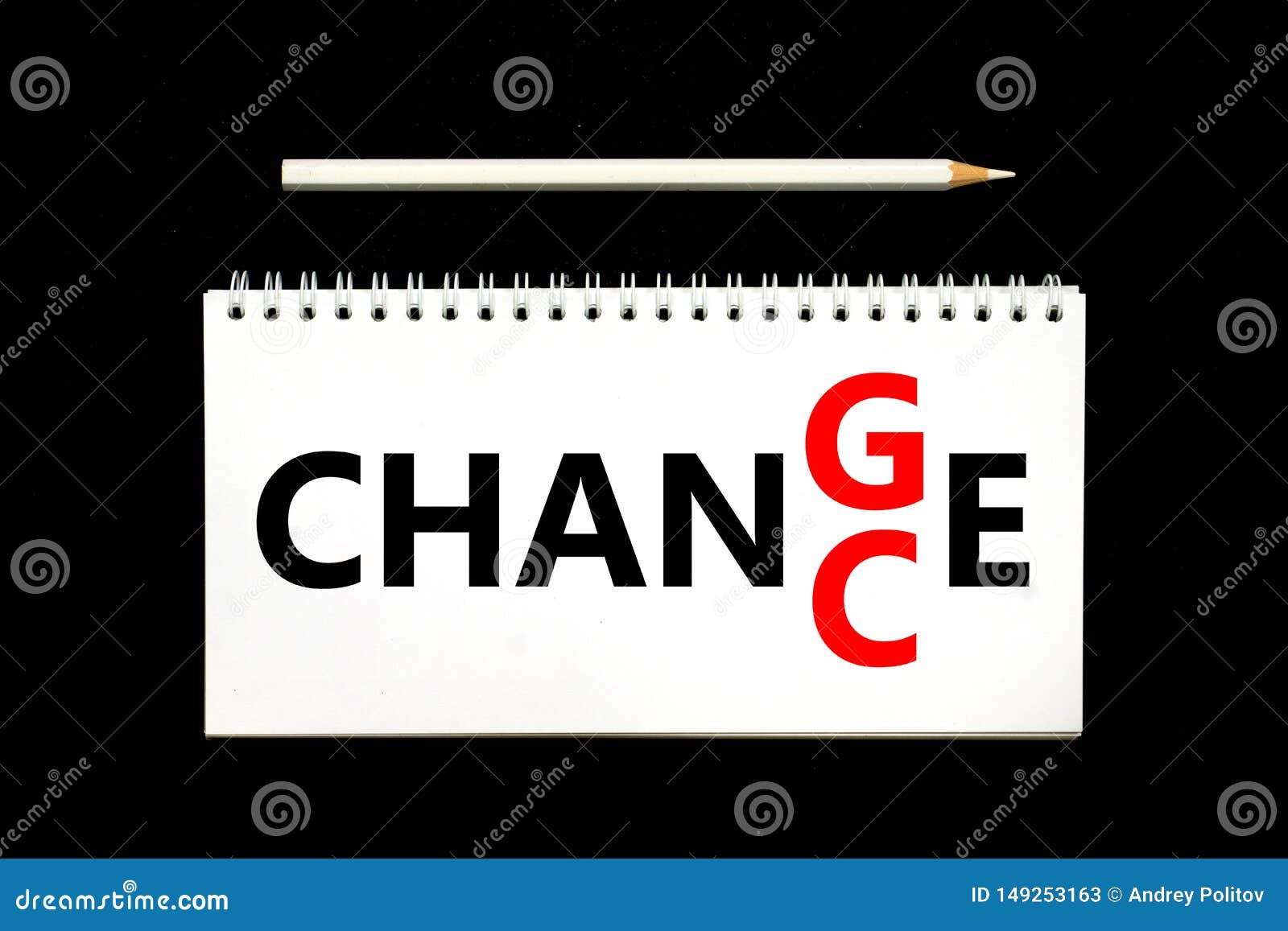 Change and Chance Words in Notepad - Self Improvement Motivation Stock ...