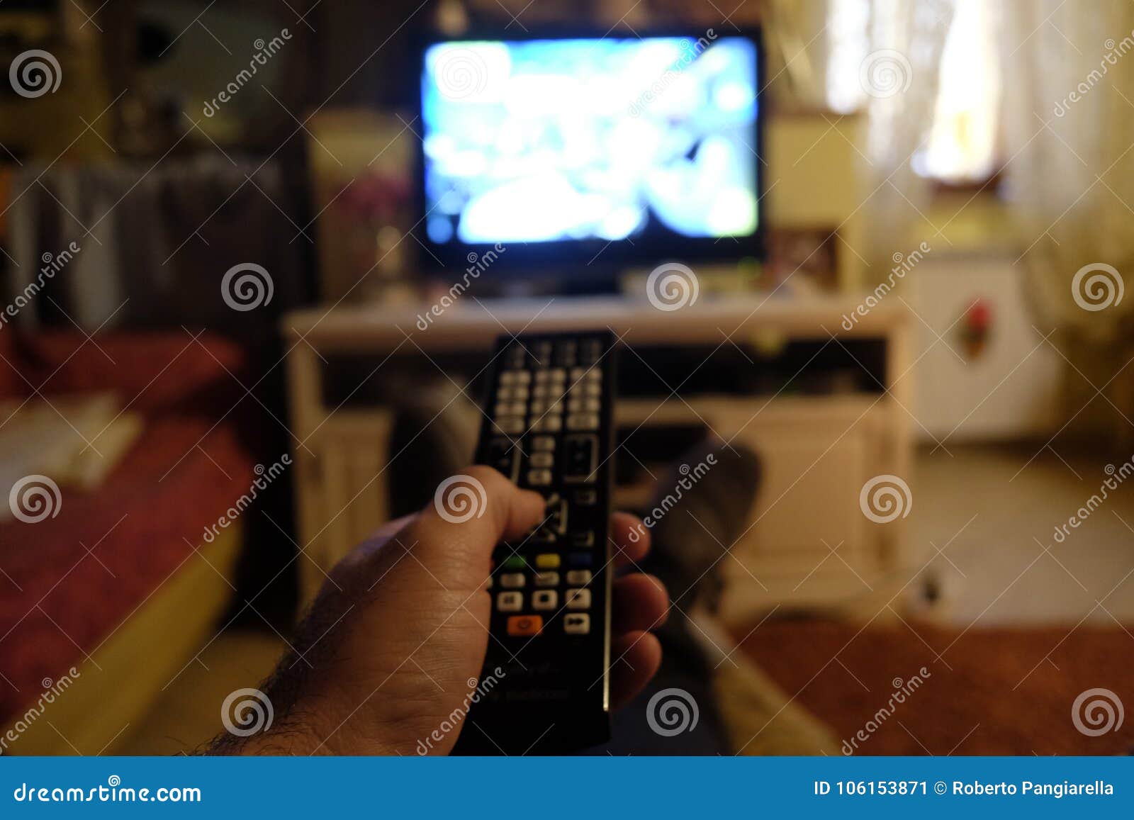 Change Channel with the Remote Control Stock Image - Image of ...