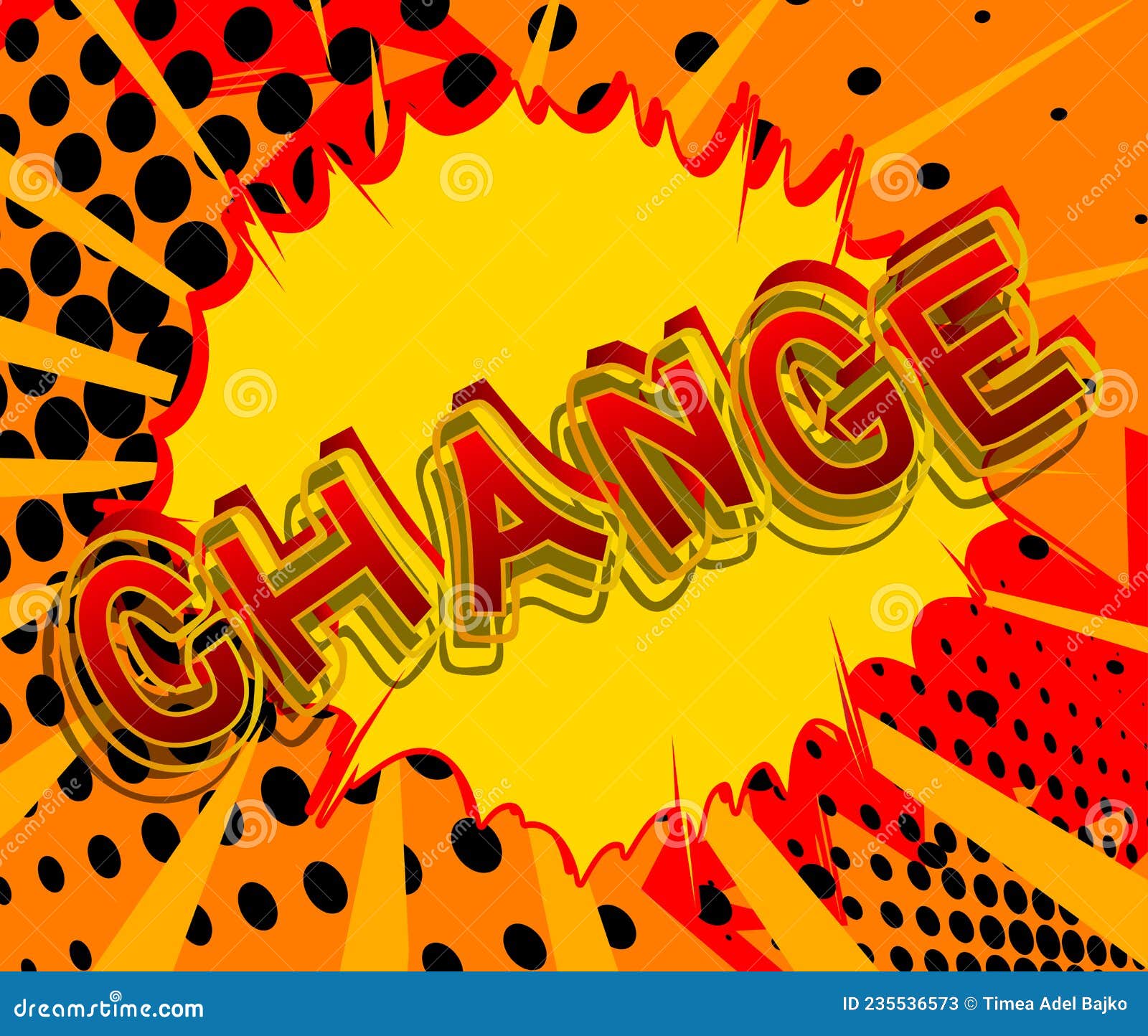 Change. Comic Book Word Text on Abstract Comics Background Stock Vector ...