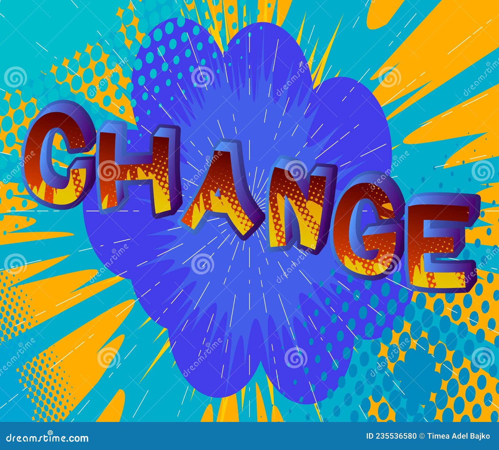 Change. Comic Book Word Text on Abstract Comics Background Stock Vector ...