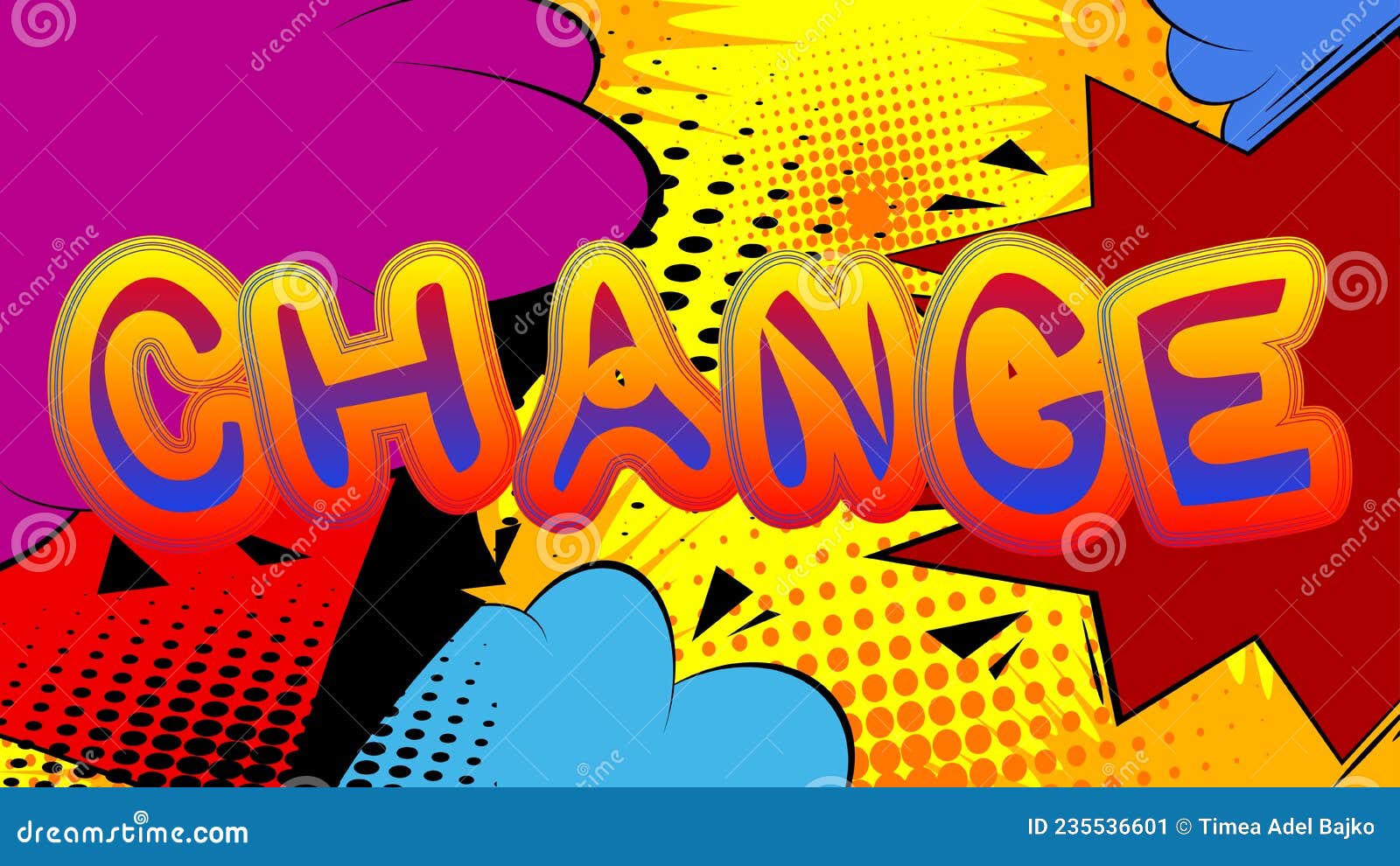 Change. Comic Book Word Text on Abstract Comics Background Stock Vector - Illustration of ...