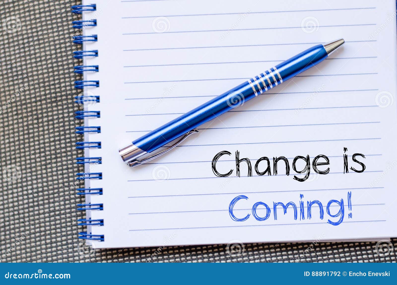 Change is Coming Write on Notebook Stock Photo - Image of development ...