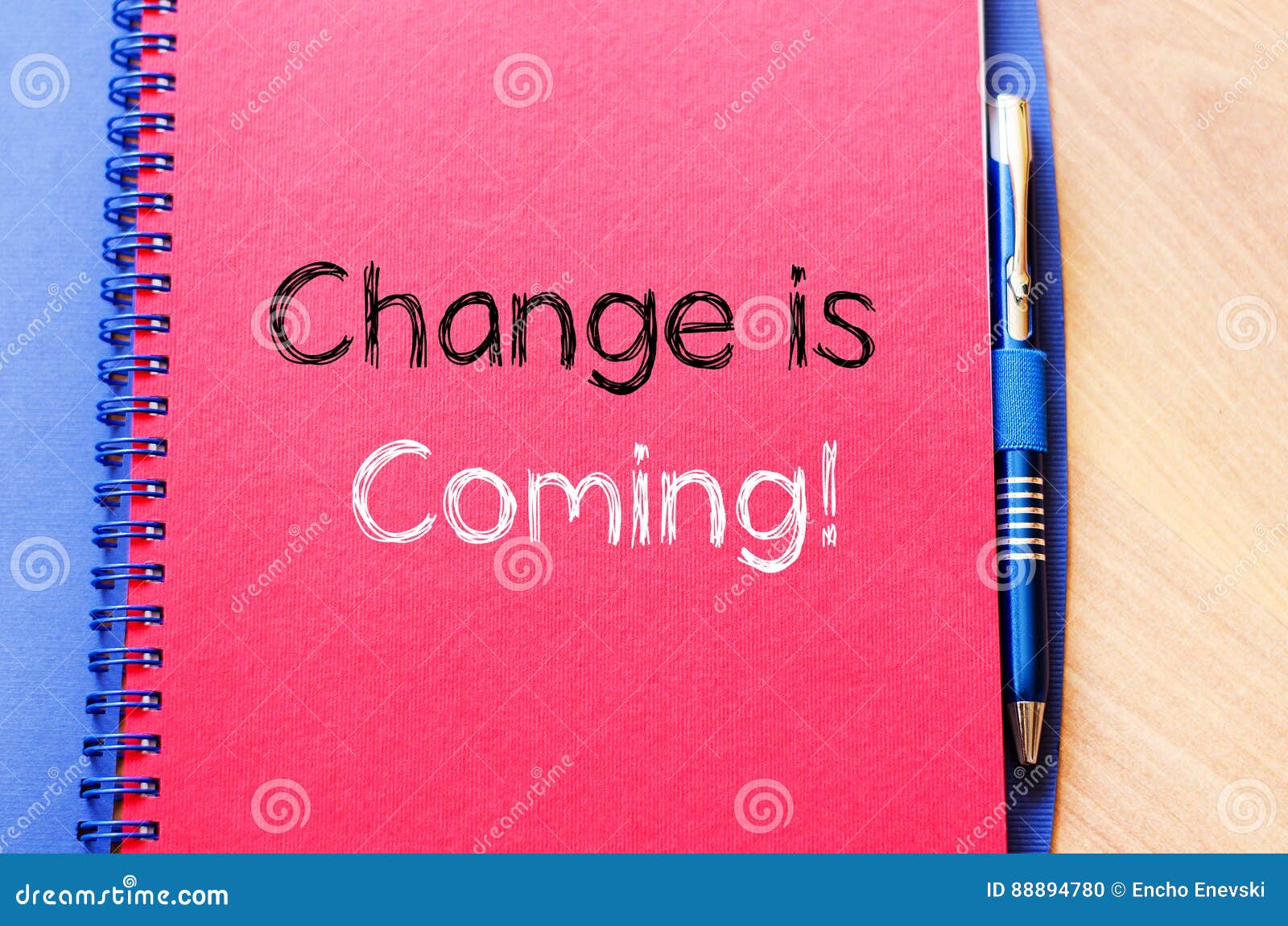 Change is Coming Write on Notebook Stock Photo - Image of change, start ...