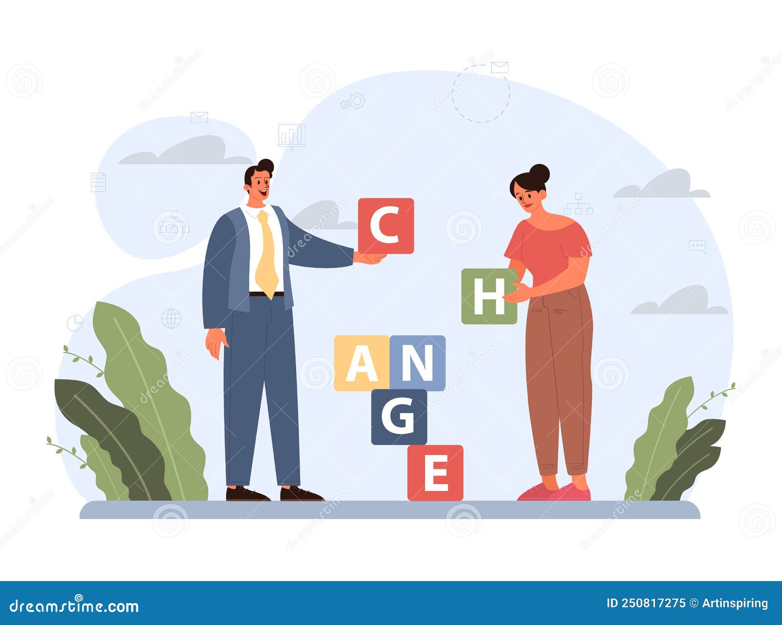 Change Concept. Transformation and Evolution Metaphor Stock Vector ...