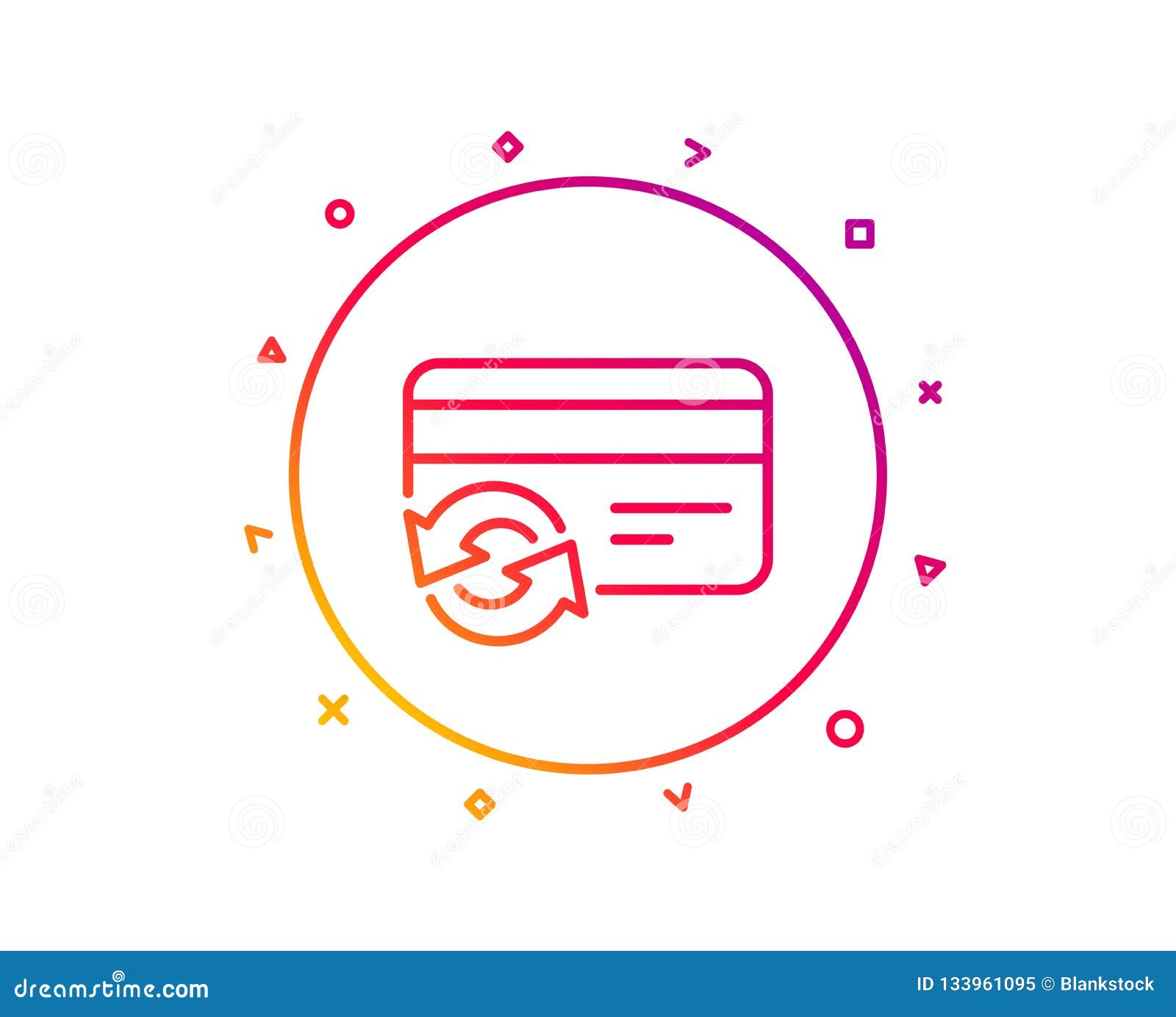 Change Credit Card Line Icon. Payment Method Sign. Vector Stock Vector ...