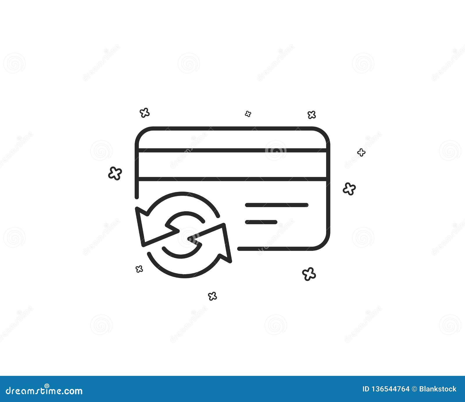Change Credit Card Line Icon. Payment Method Sign. Vector Stock Vector ...