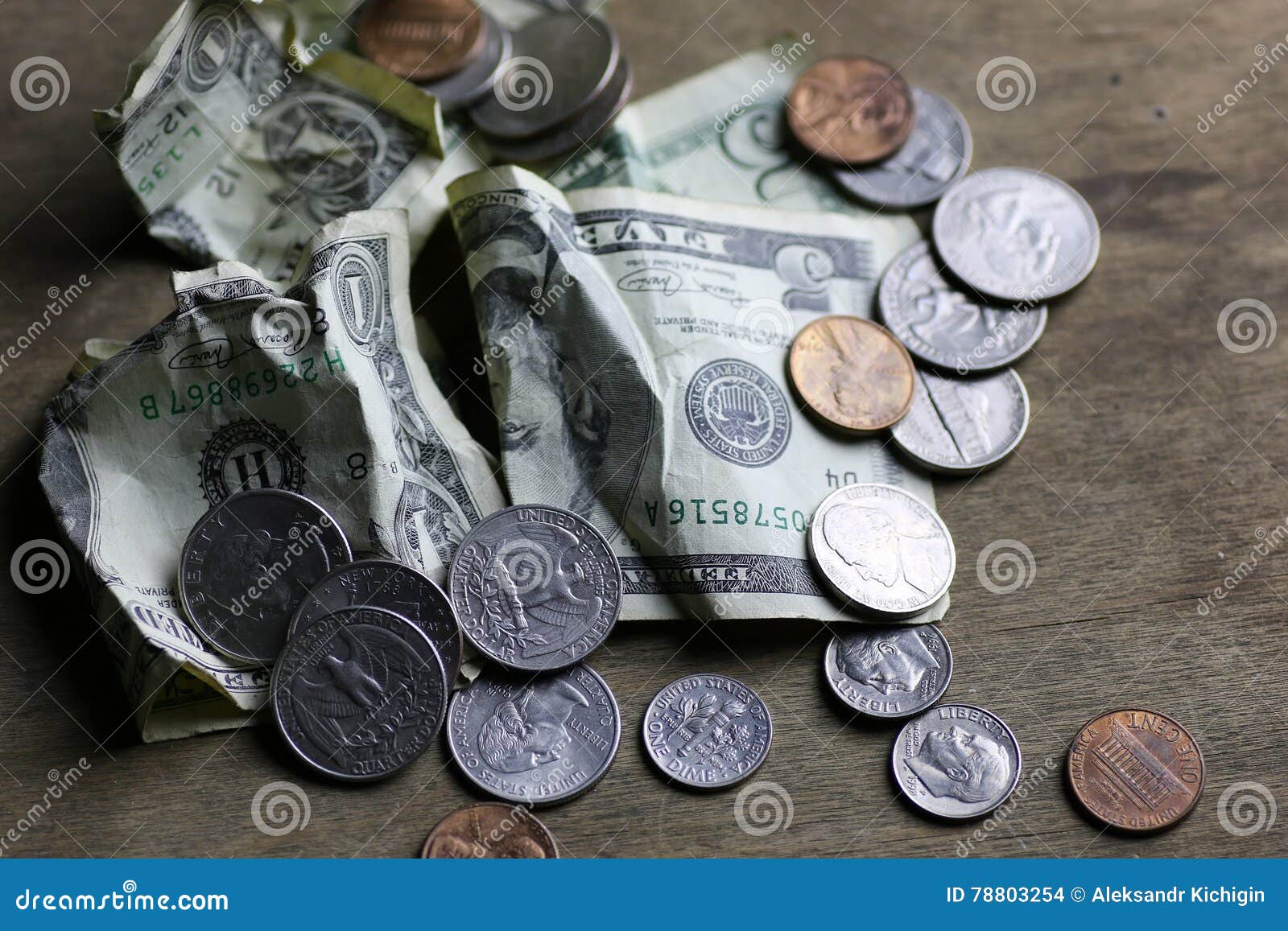 Change and Crumpled Banknote Stock Photo - Image of banking, banknote ...