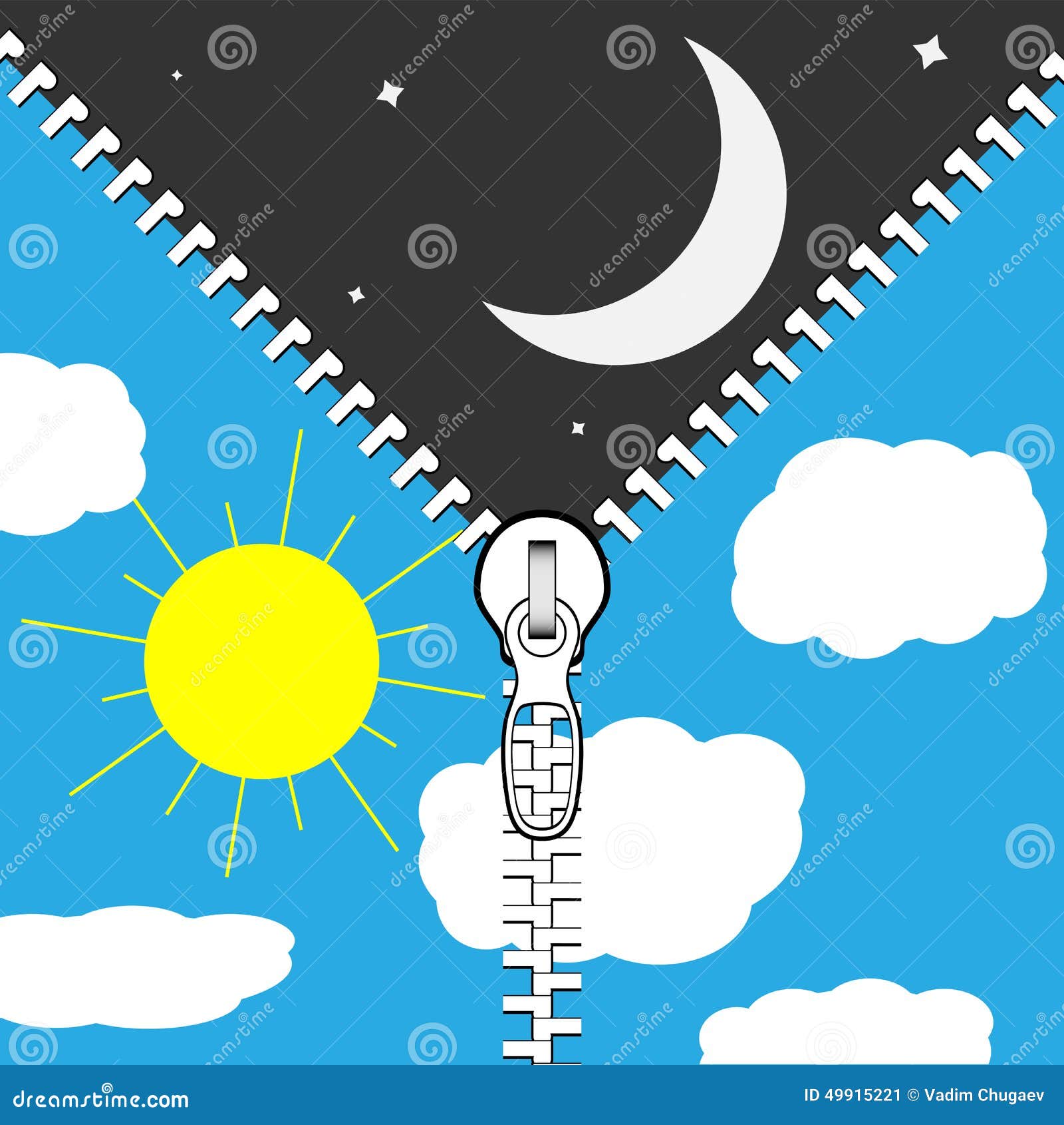 The Change of Day and Night Stock Illustration - Illustration of slide ...