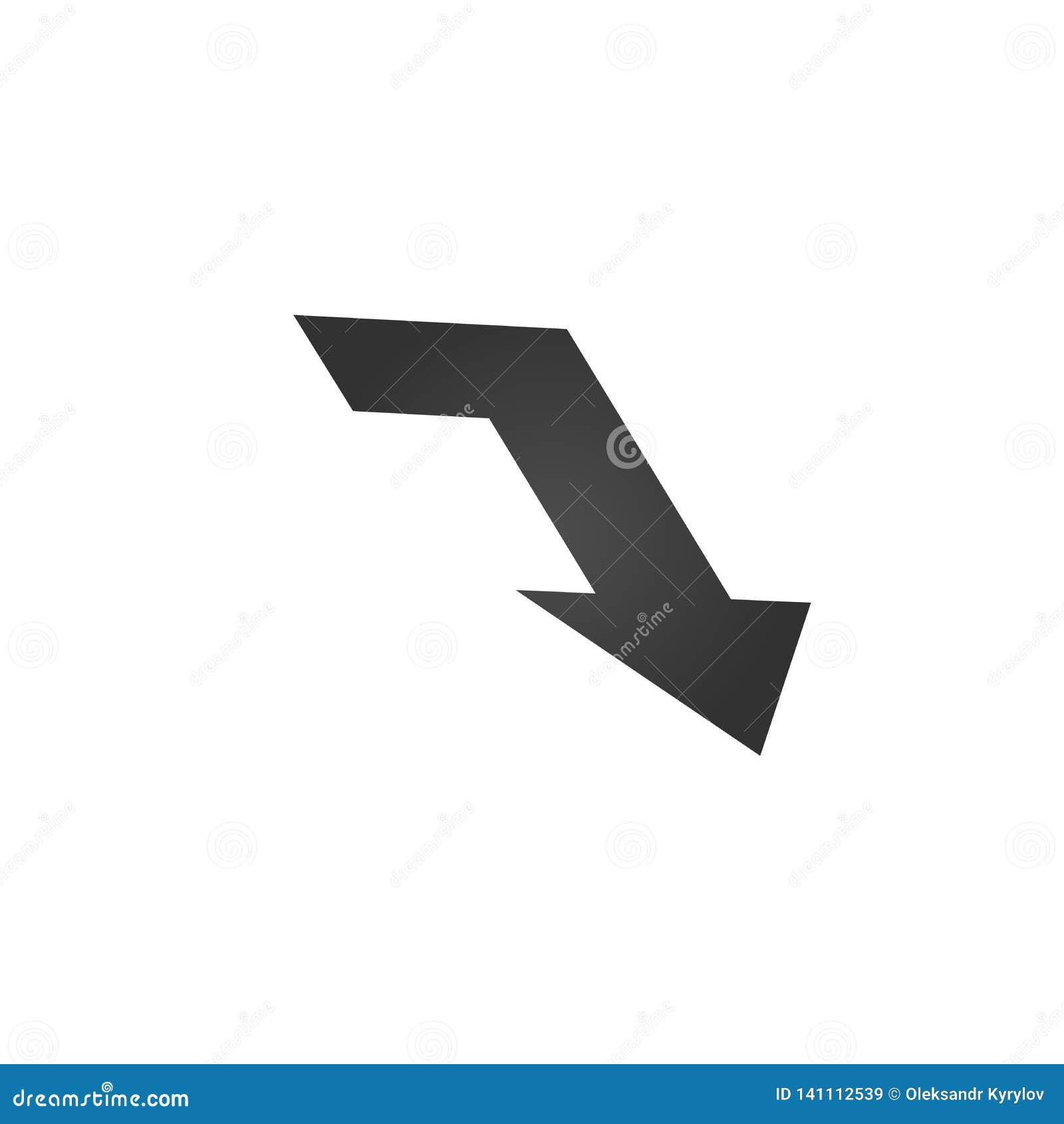Change of a Direction Arrow. Vector Illustration Isolated on White ...