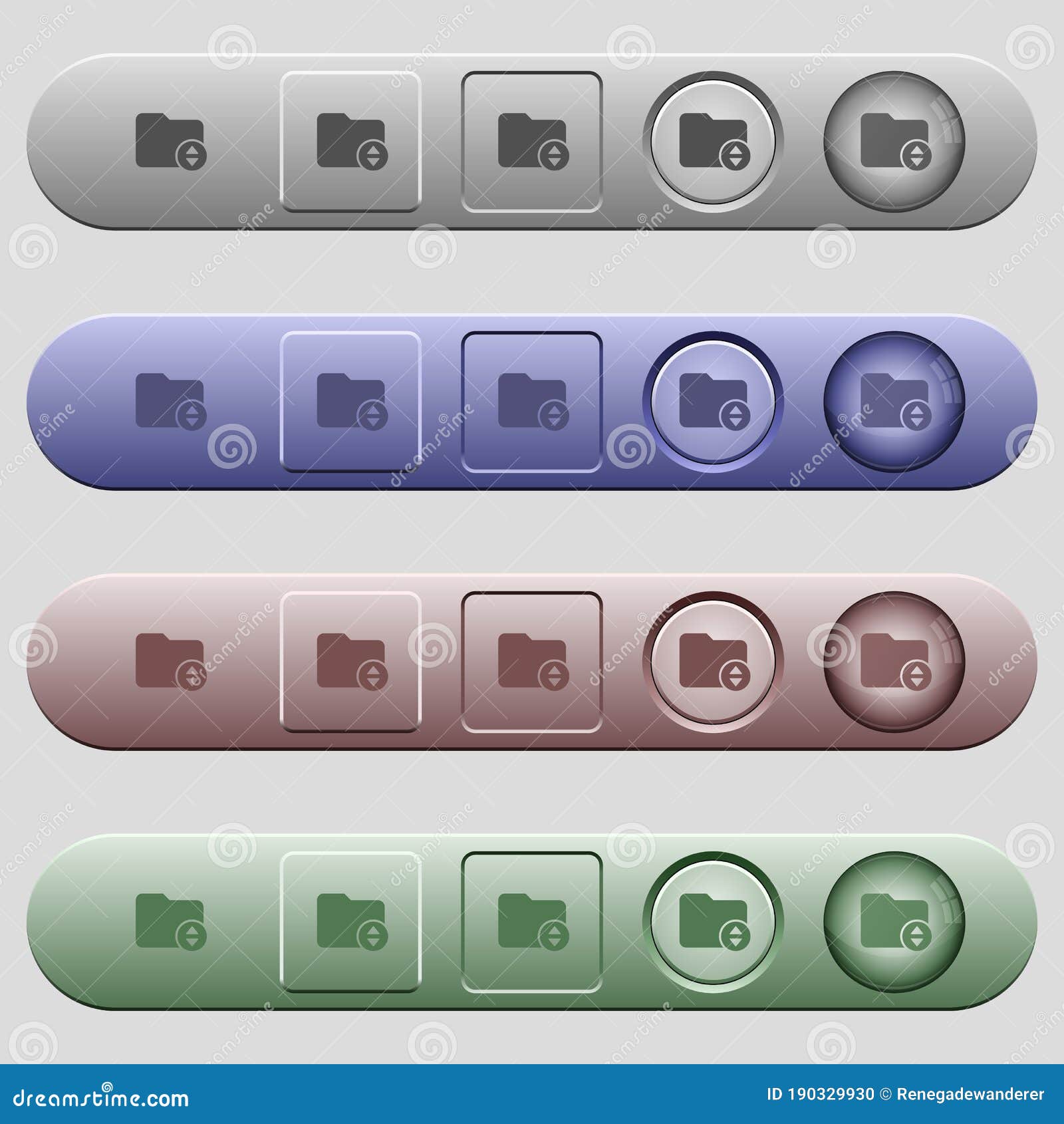 Change Directory Icons on Horizontal Menu Bars Stock Vector ...