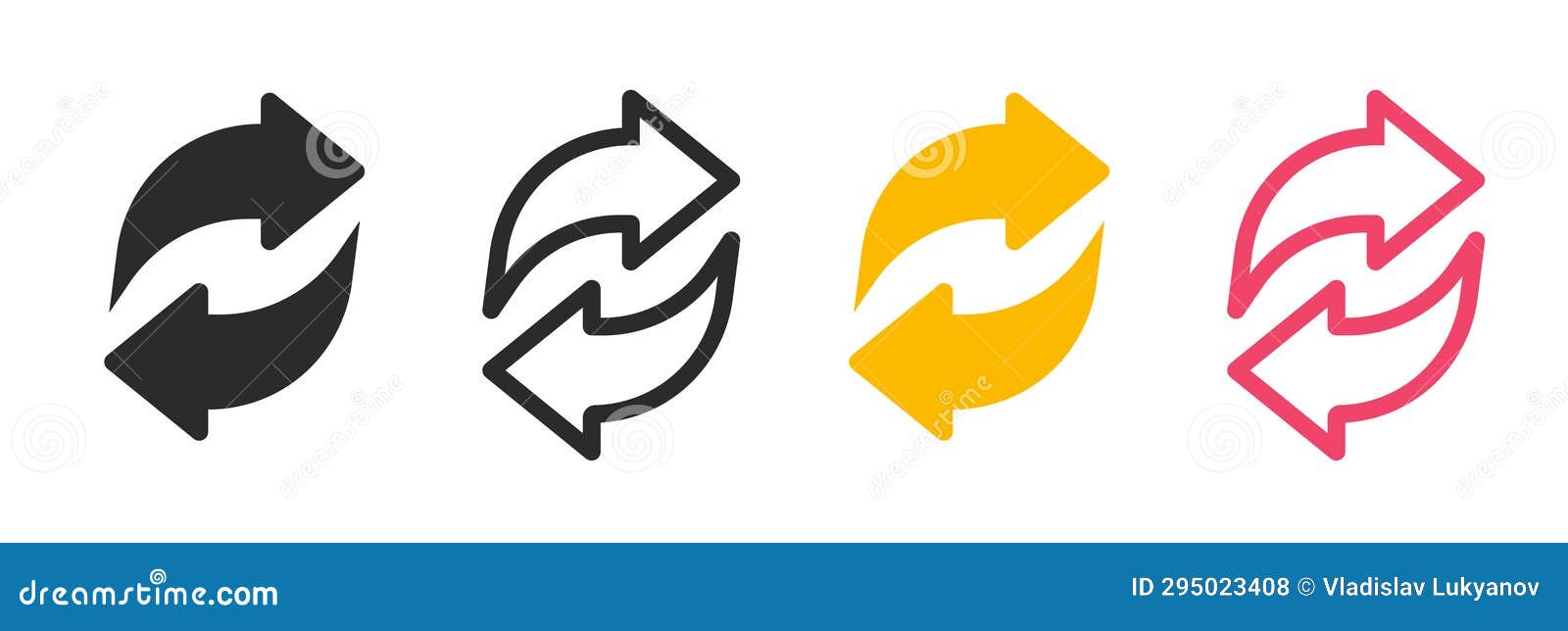 Change Exchange Icon Vector Pictogram, Replace Swap Rotate Button Line ...