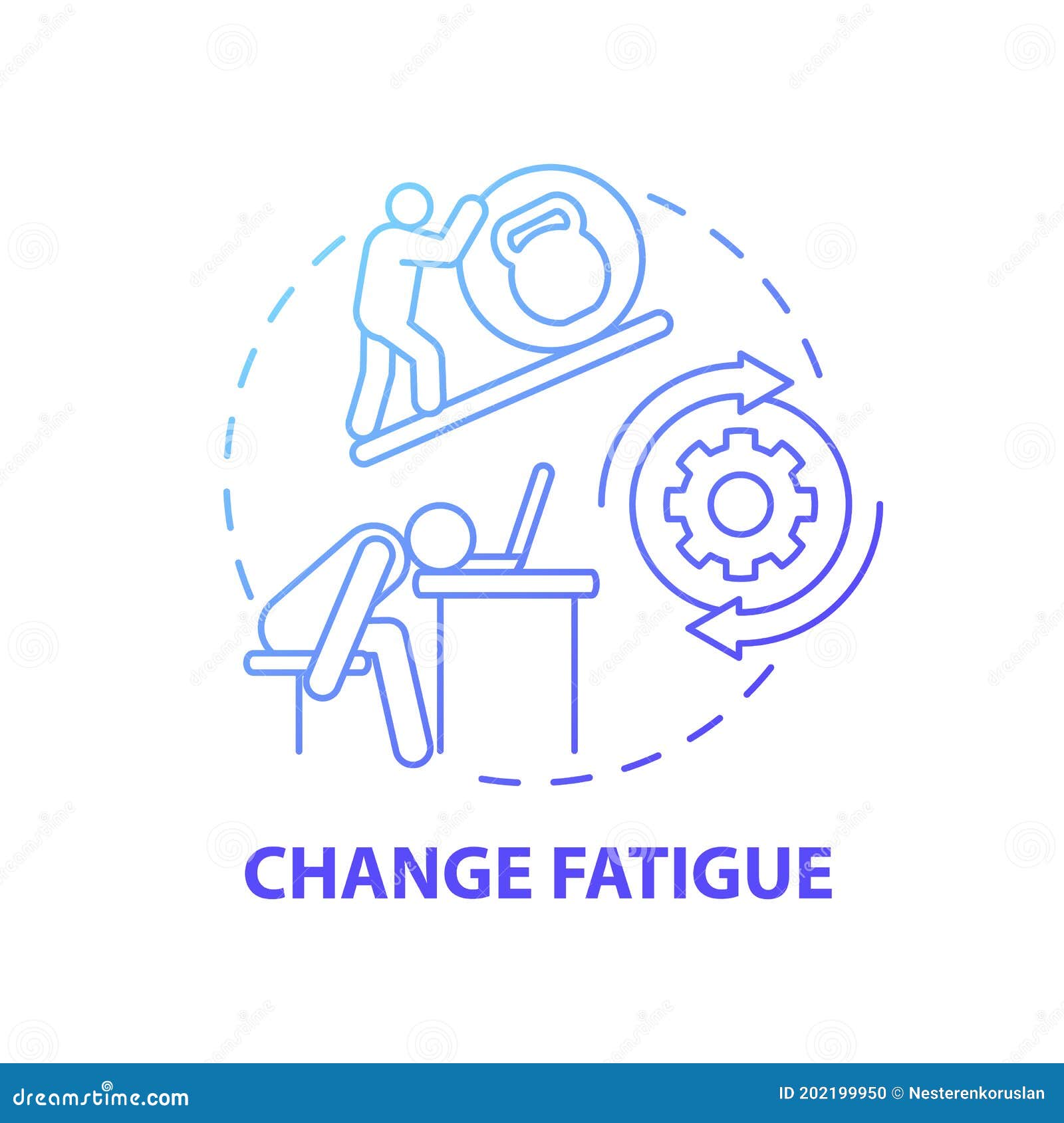 Change Fatigue Concept Icon Stock Vector - Illustration of management ...