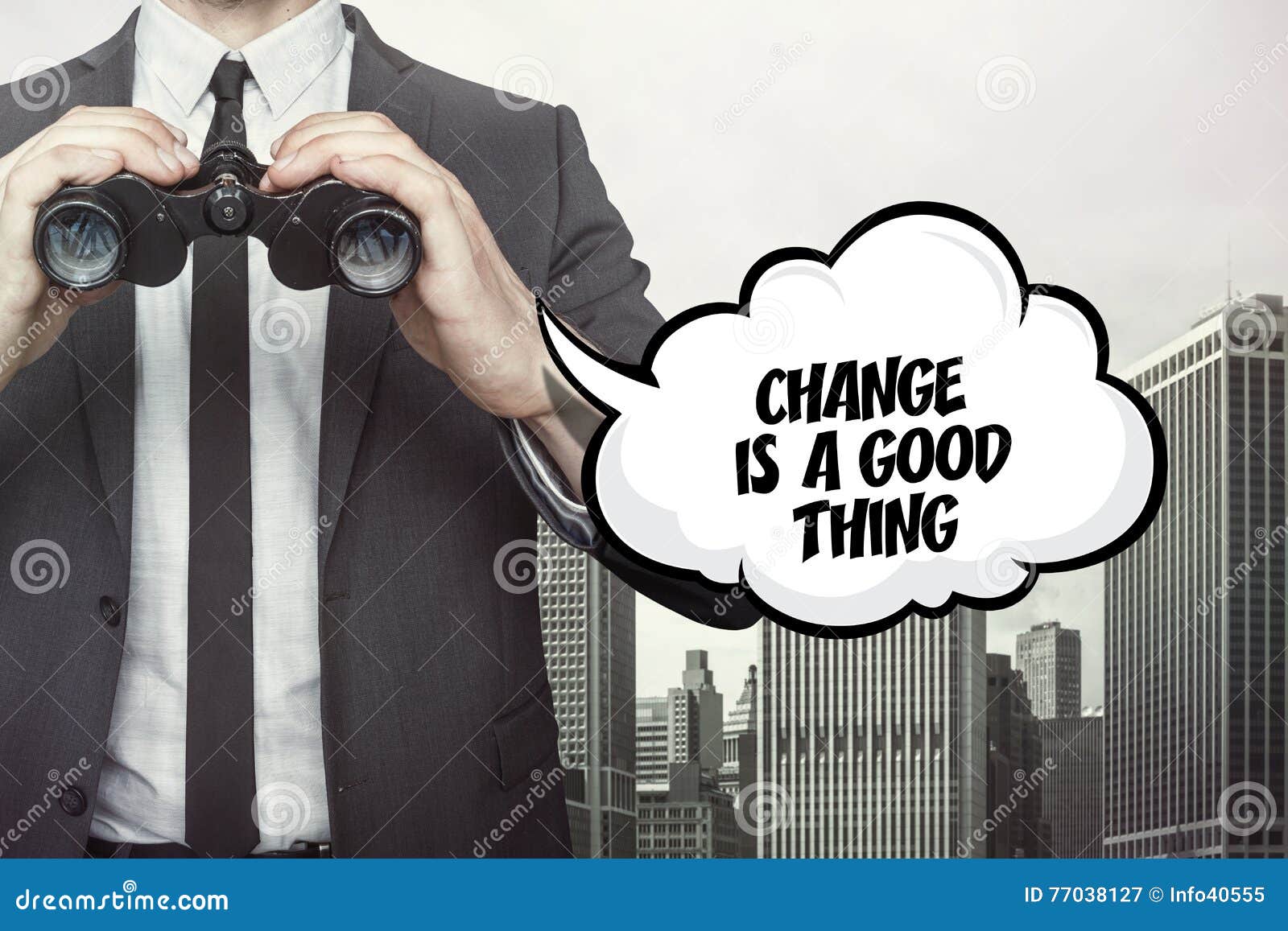 Change is a Good Thing Text on Blackboard with Businessman Stock Image ...