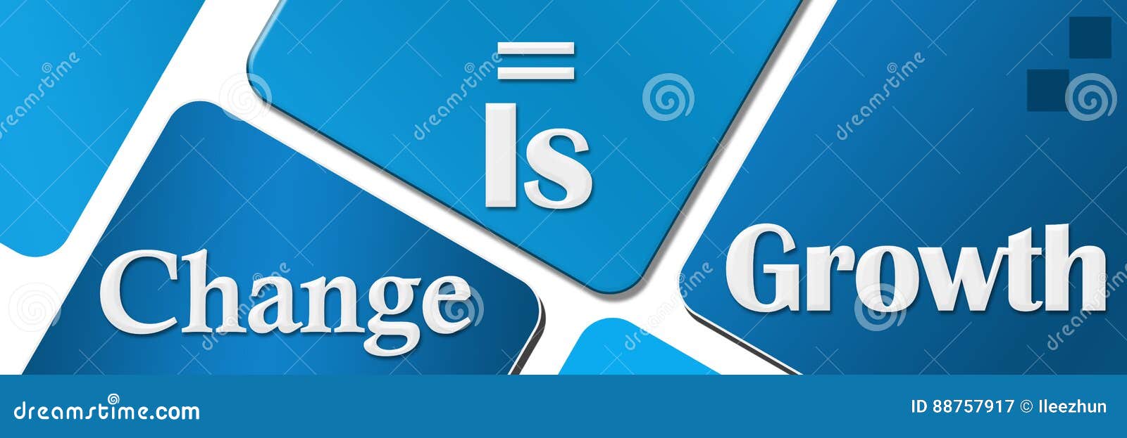 Change is Growth Blue Rounded Squares Stock Illustration - Illustration ...