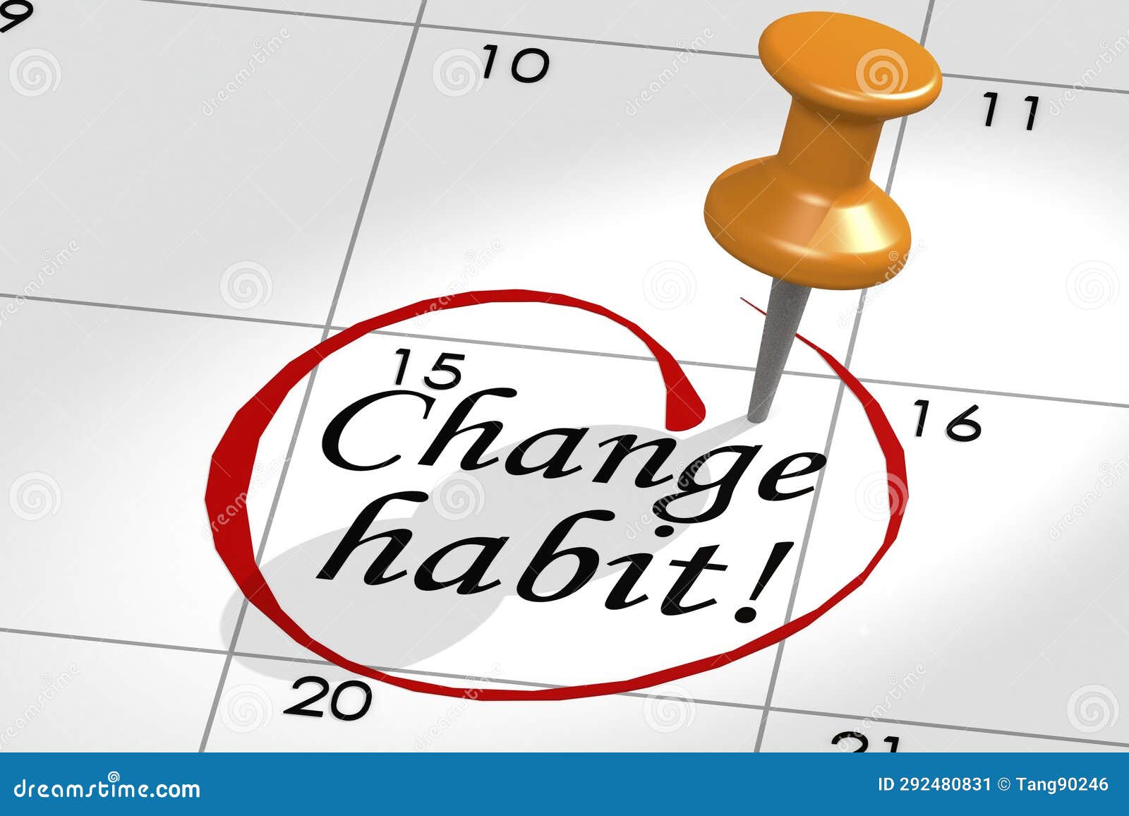 Change Habit Word Marked on Calendar with Push Pin Stock Illustration ...