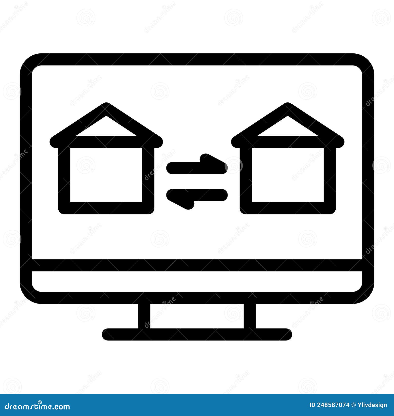 Change Home Network Icon Outline Vector. People Work Stock Vector ...