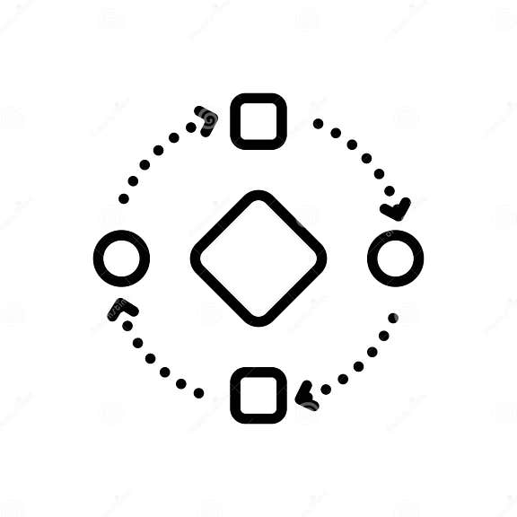 Black Line Icon for Change, Transformation and Convert Stock ...