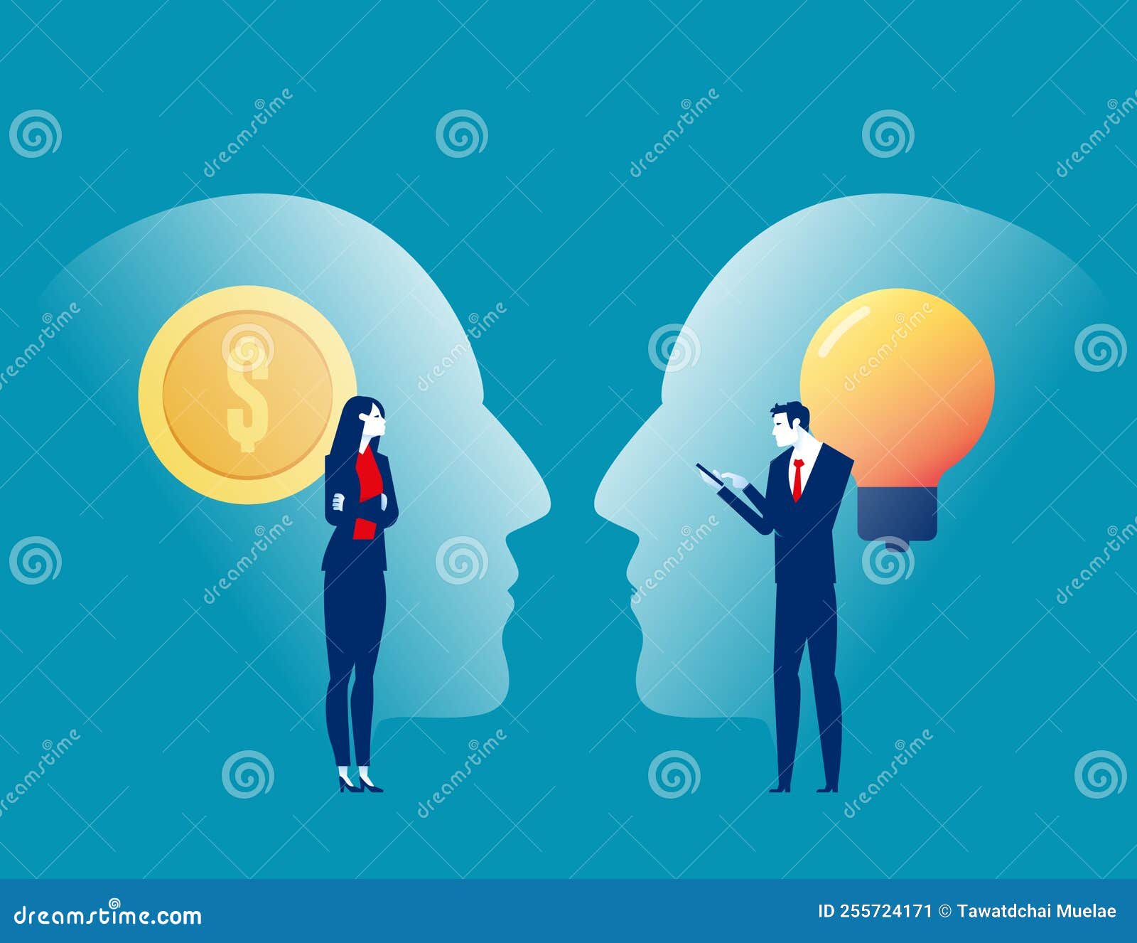 Change Idea for Money. Agreement Business Vector Illustration Stock ...