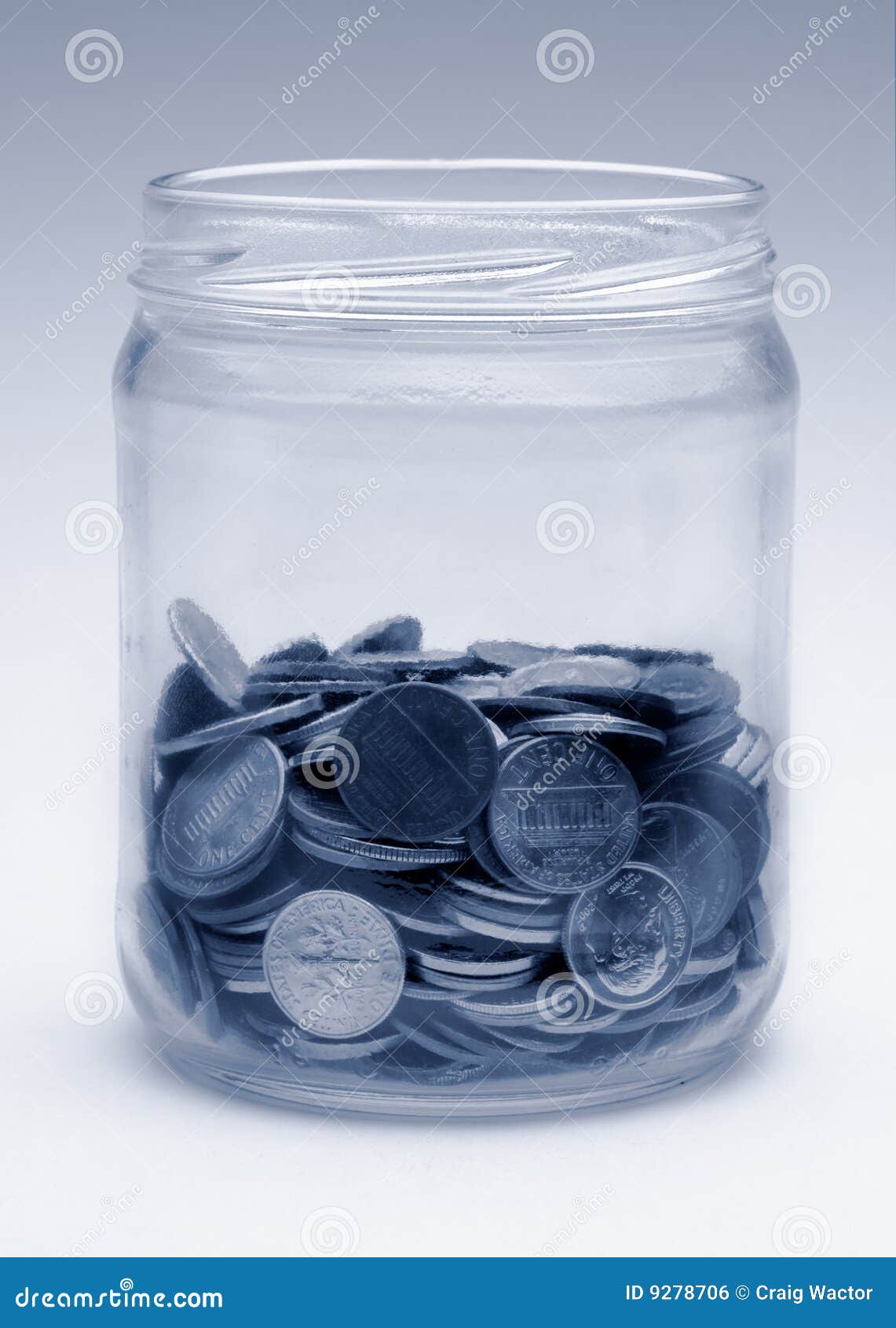 Change Jar in Monochrome Blue Stock Photo - Image of cent, lincoln: 9278706