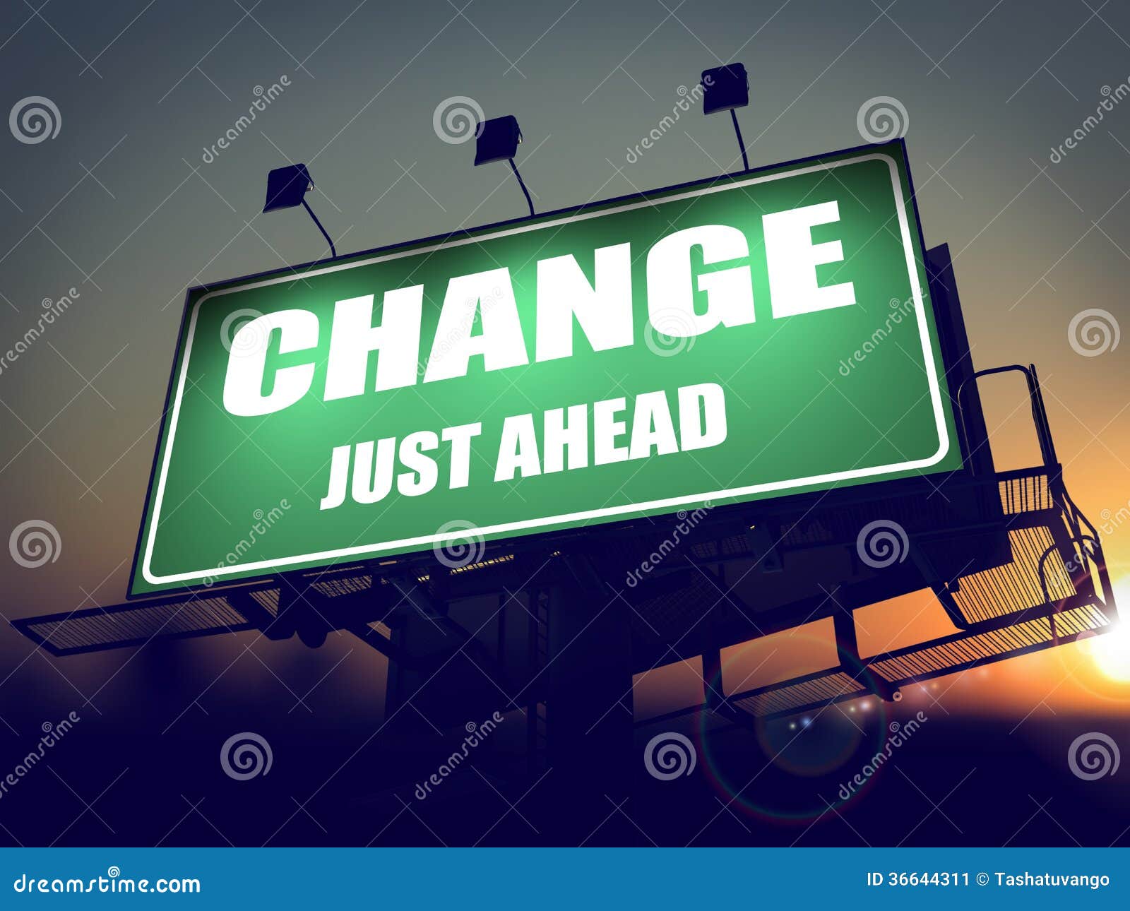 Change Just Ahead on Green Billboard. Stock Illustration - Illustration ...