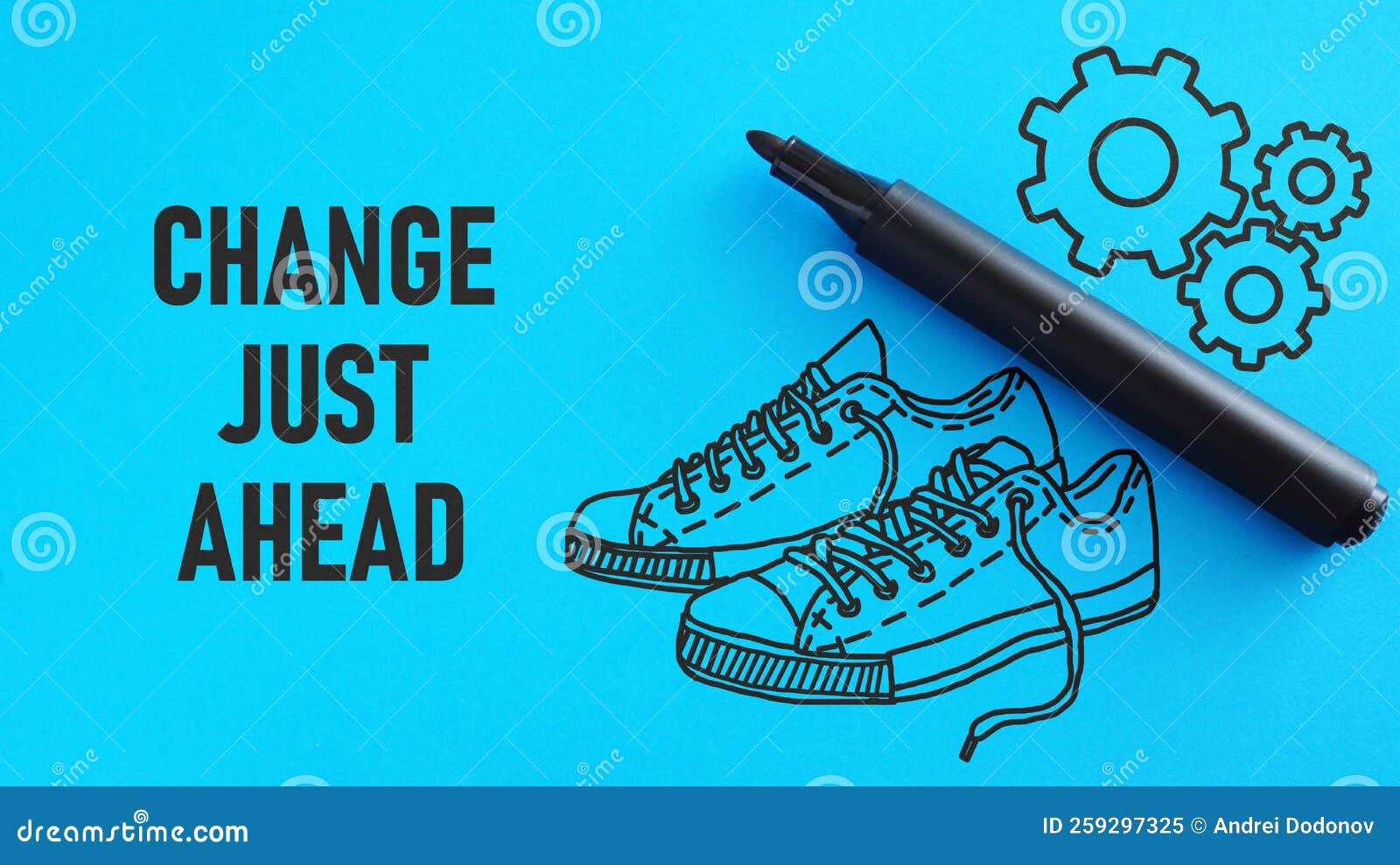 Change Just Ahead is Shown Using the Text Stock Image - Image of ...