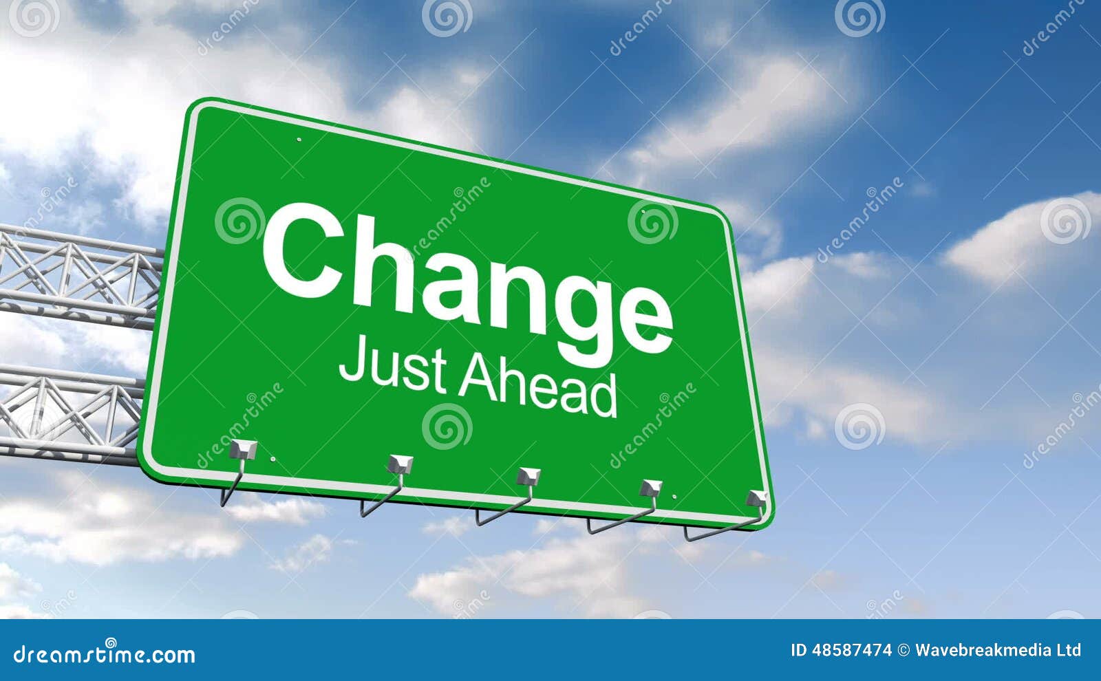 Change Just Ahead Sign Against Blue Sky Stock Footage - Video of ...