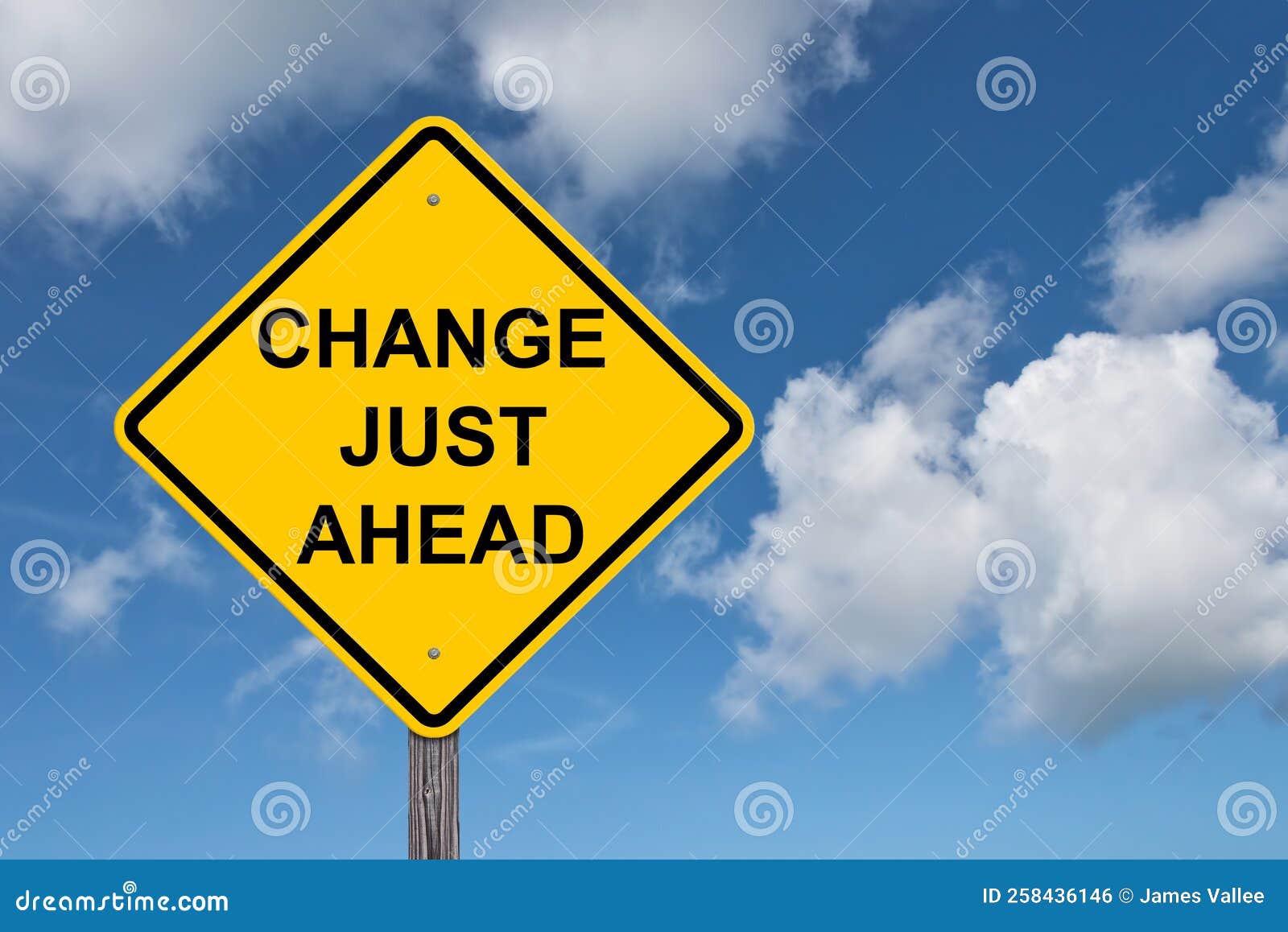 Change Just Ahead Warning Sign Stock Photo - Image of choice ...