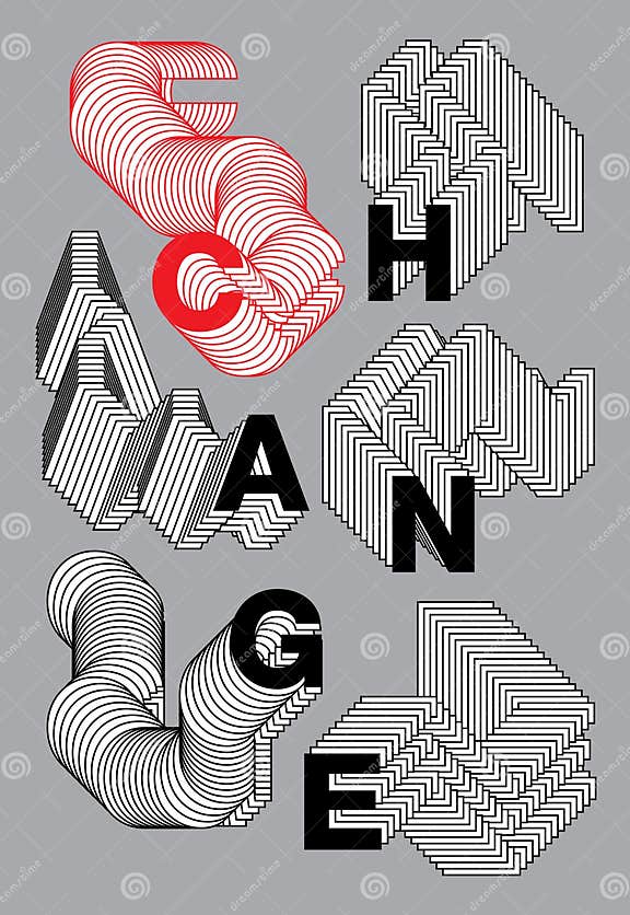 Change, layered alphabet stock vector. Illustration of decoration ...