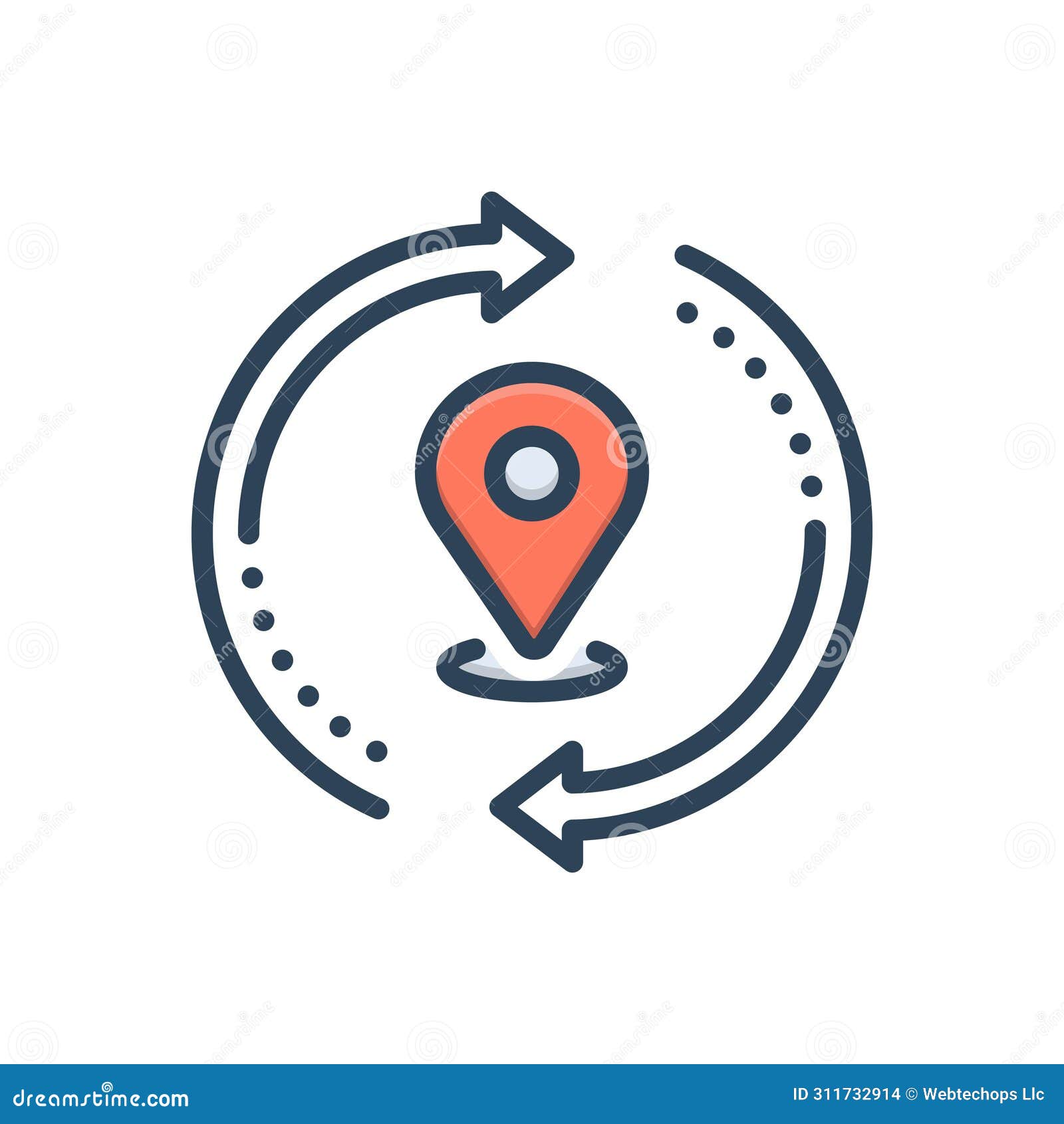 Color Illustration Icon for Change Location, Change and Direction Stock ...