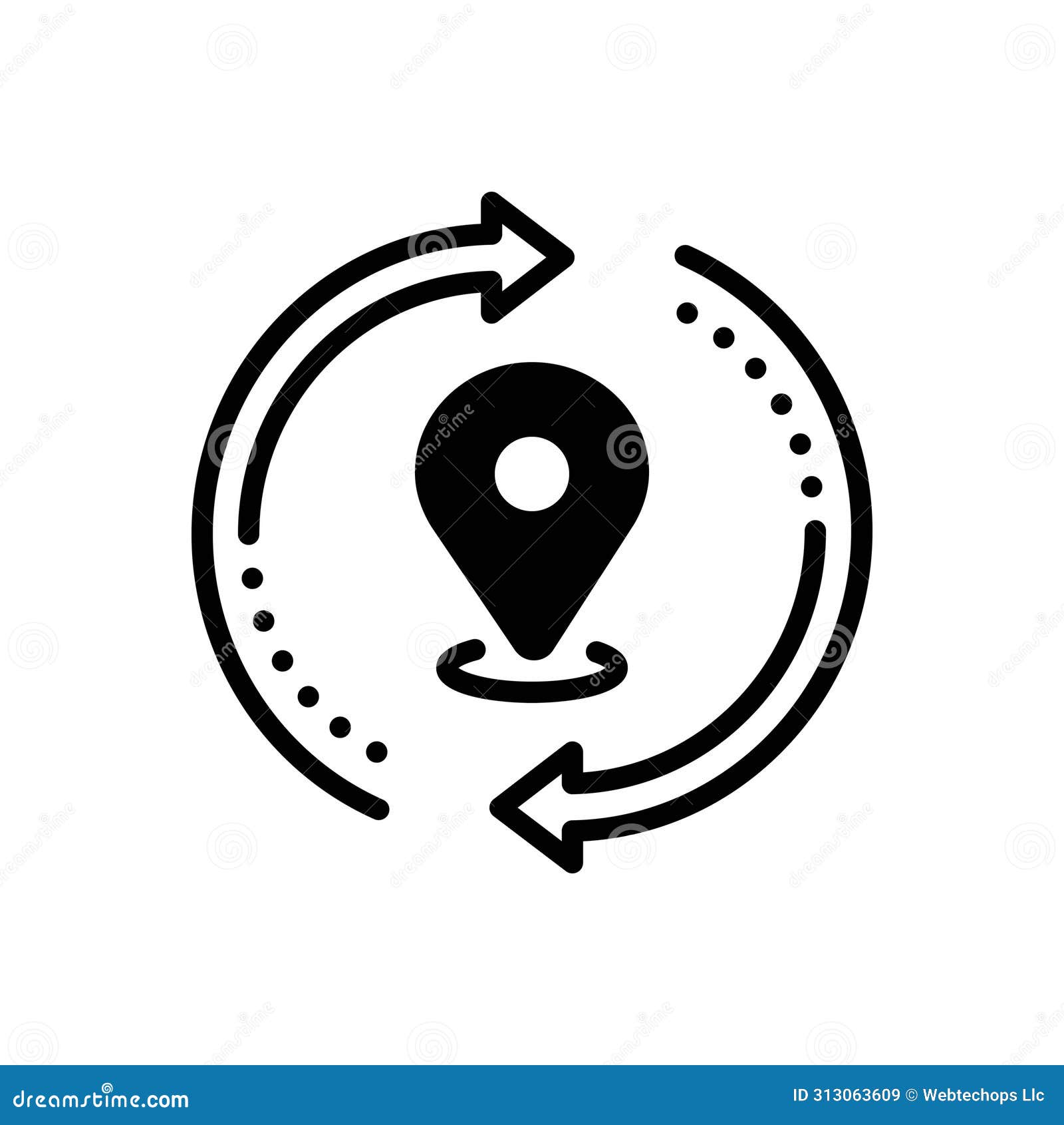 Black Solid Icon for Change Location, Change and Direction Stock Vector ...