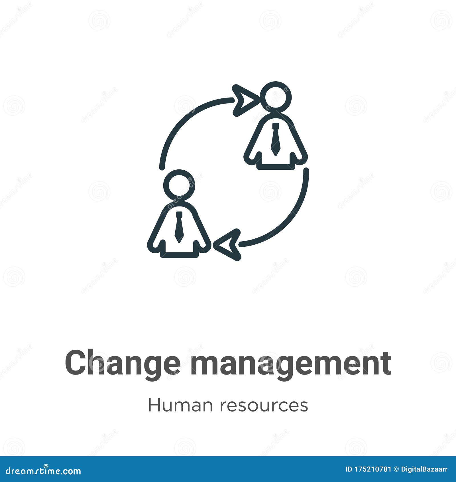 Change Management Outline Vector Icon. Thin Line Black Change ...