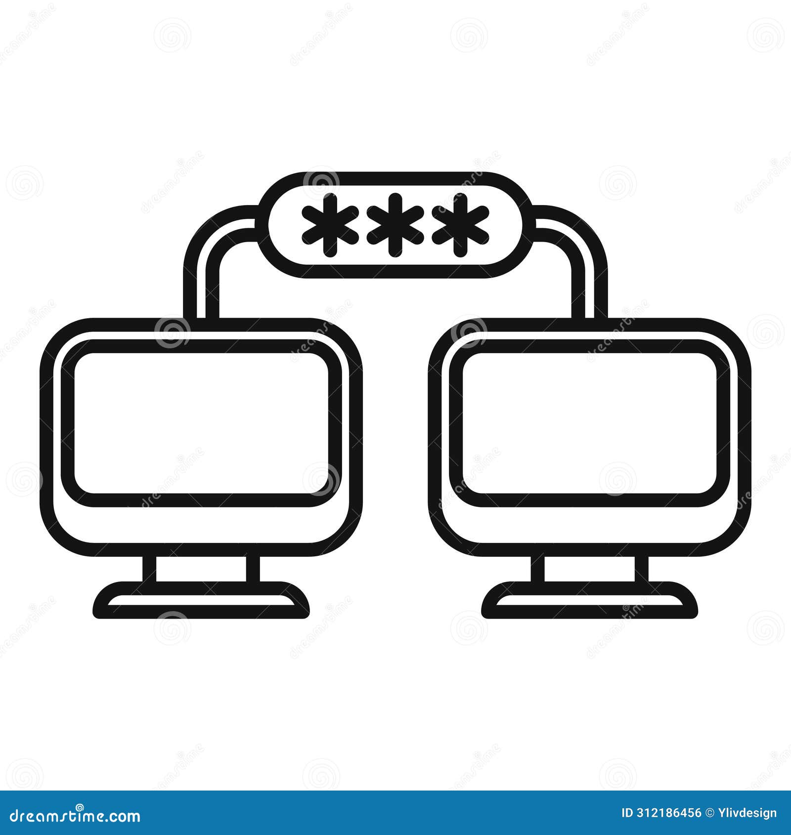 Change Network Password Icon Outline Vector. Dual Process Stock Vector ...