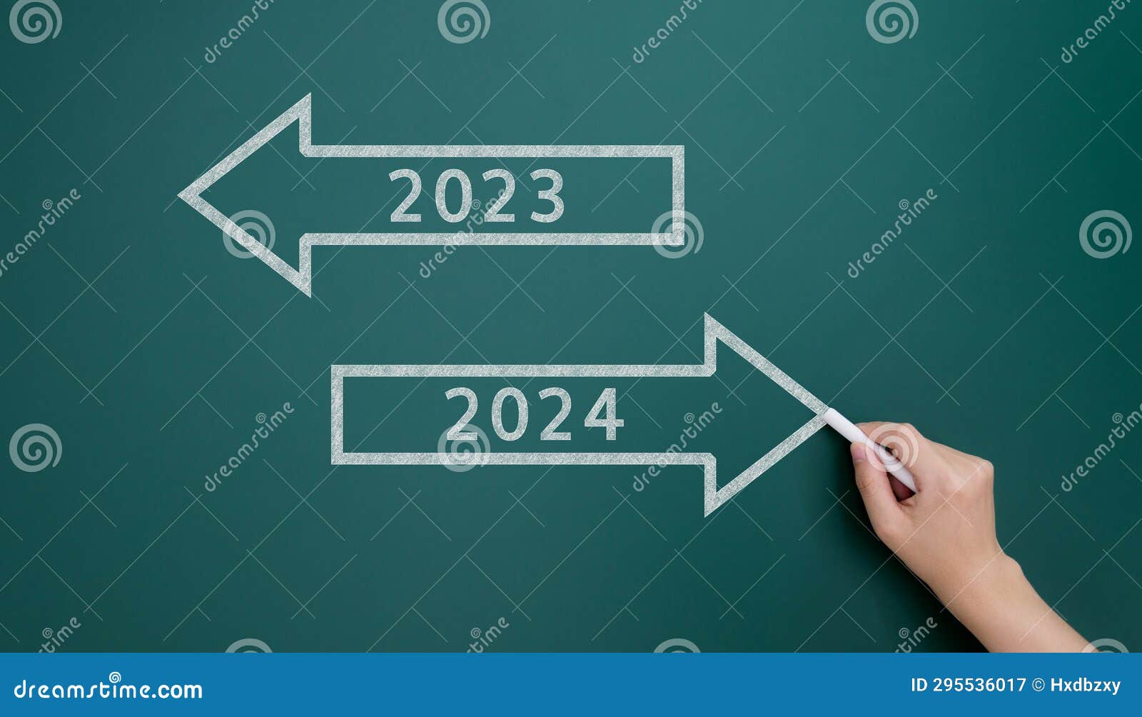Change New Year Number 2023 and 2024 on Blackboard Stock Image - Image ...