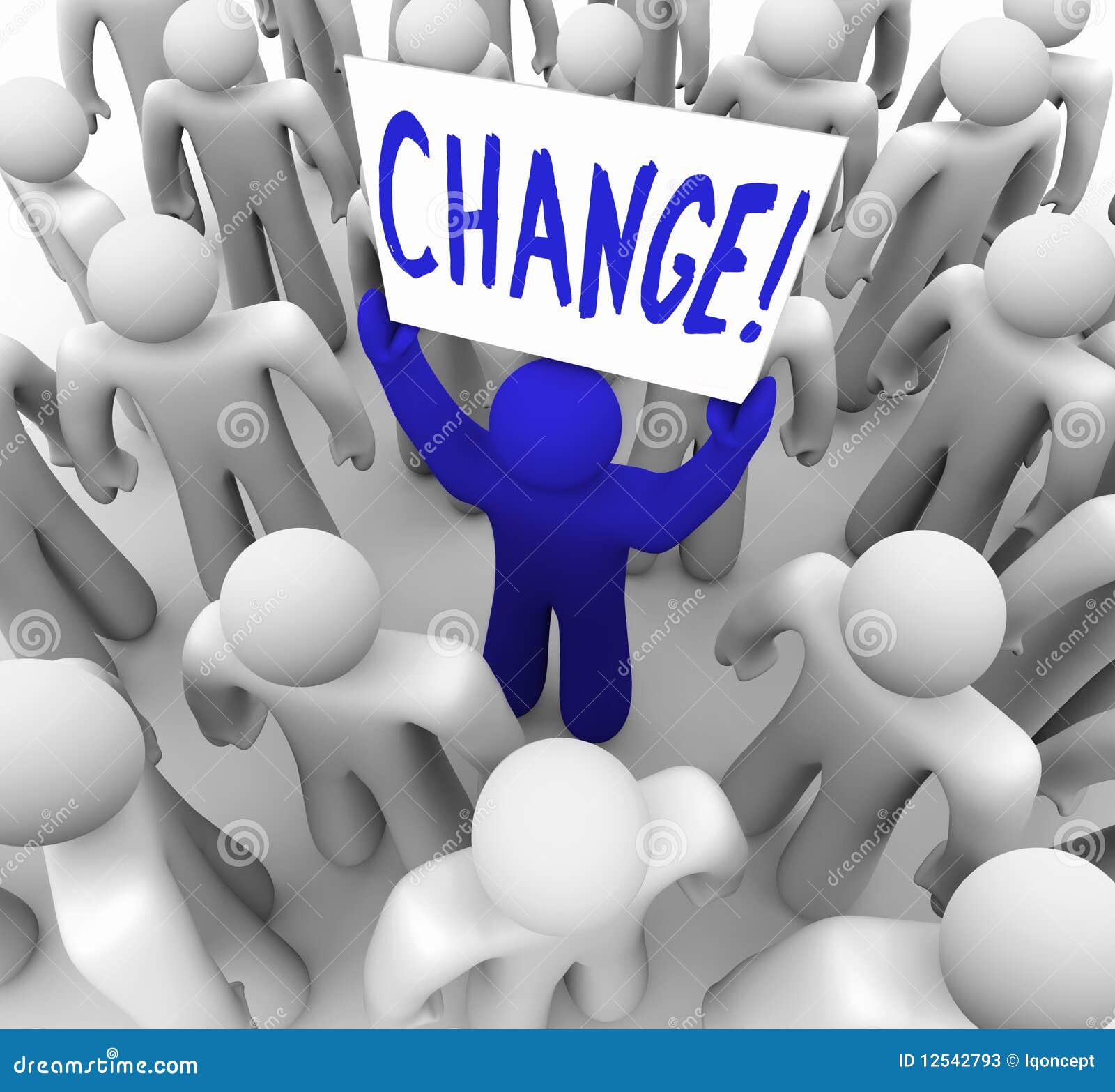 Change - Person Holding Sign in Crowd Stock Illustration - Illustration ...