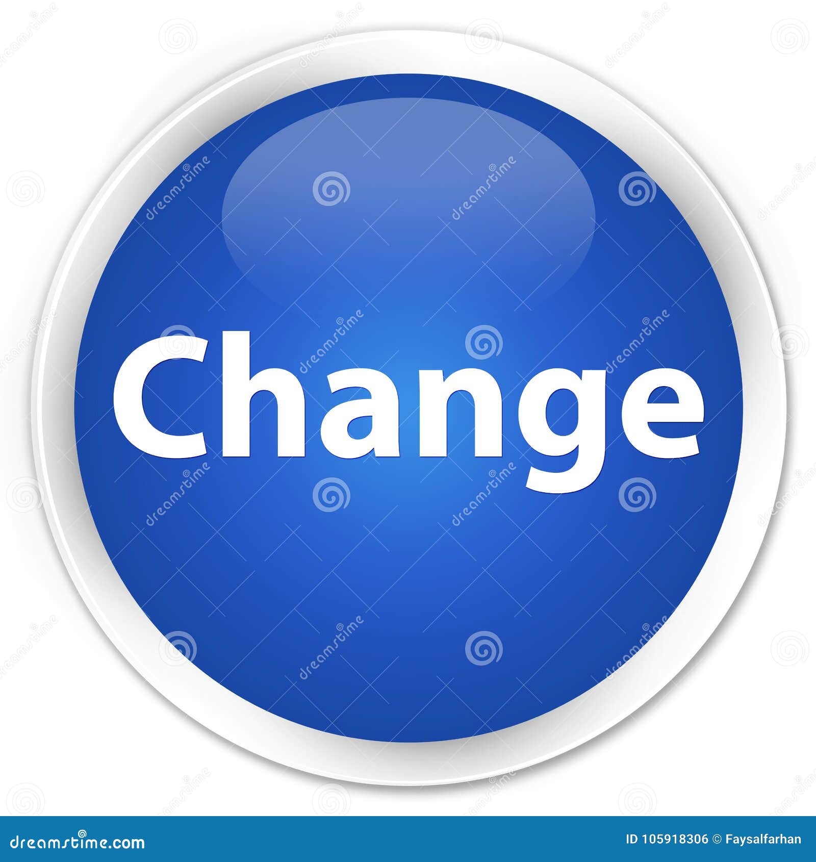 Change Premium Blue Round Button Stock Illustration - Illustration of ...