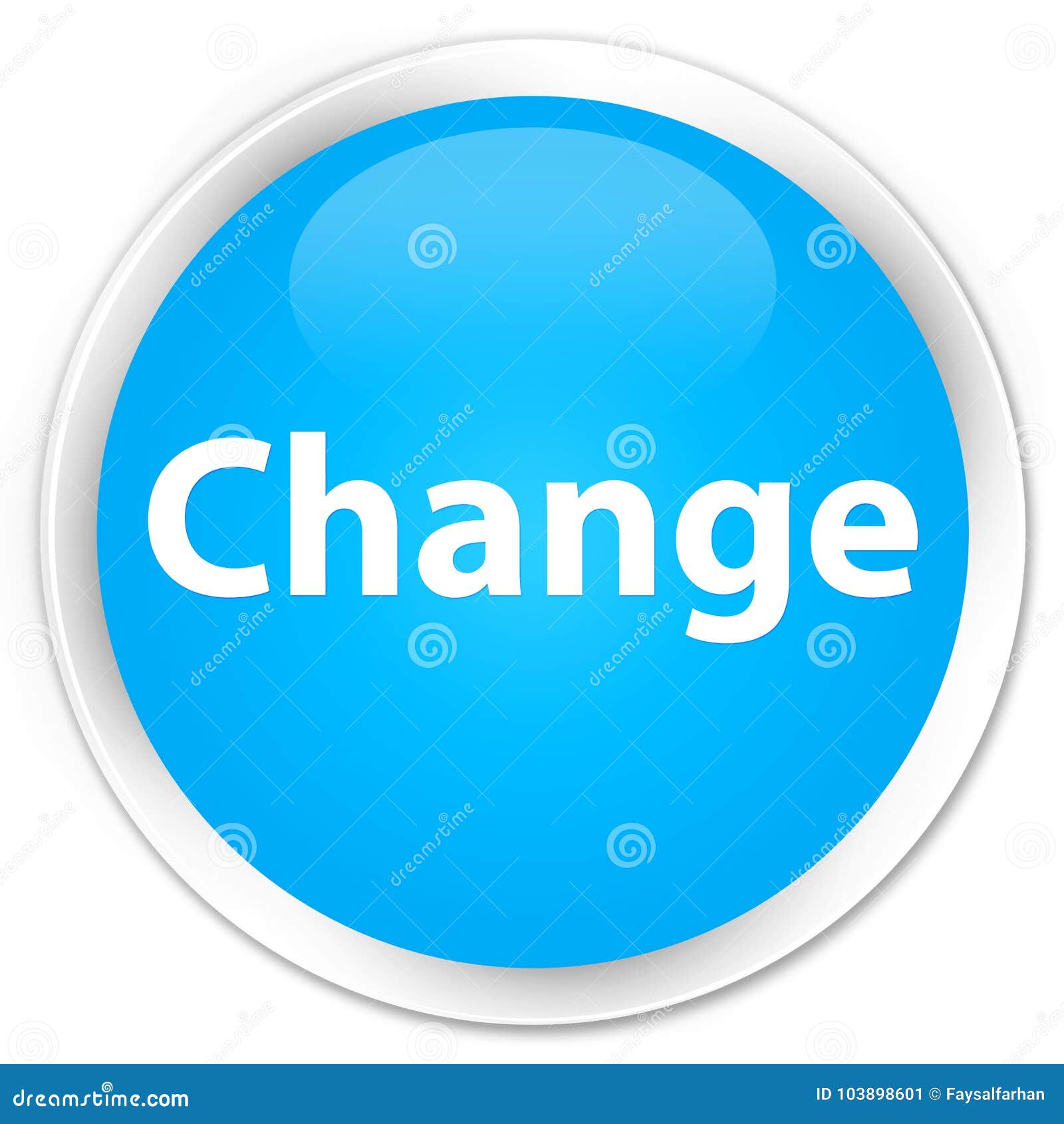 Change Premium Cyan Blue Round Button Stock Illustration - Illustration ...