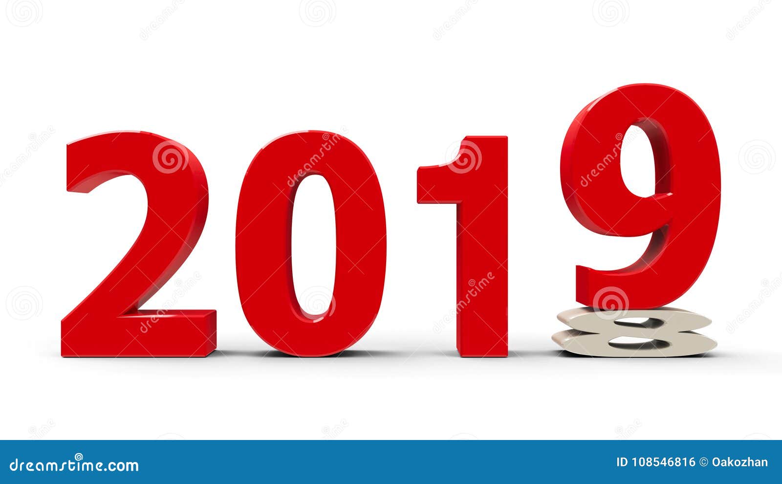2018-2019 flattened stock illustration. Illustration of number - 108546816