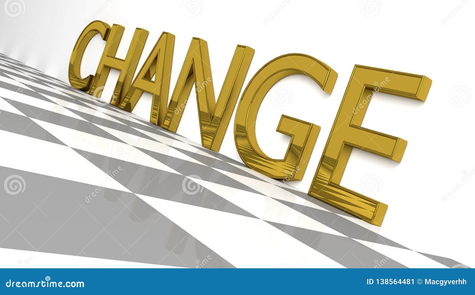 Change Sign in Golden Glossy Letters Stock Illustration - Illustration ...