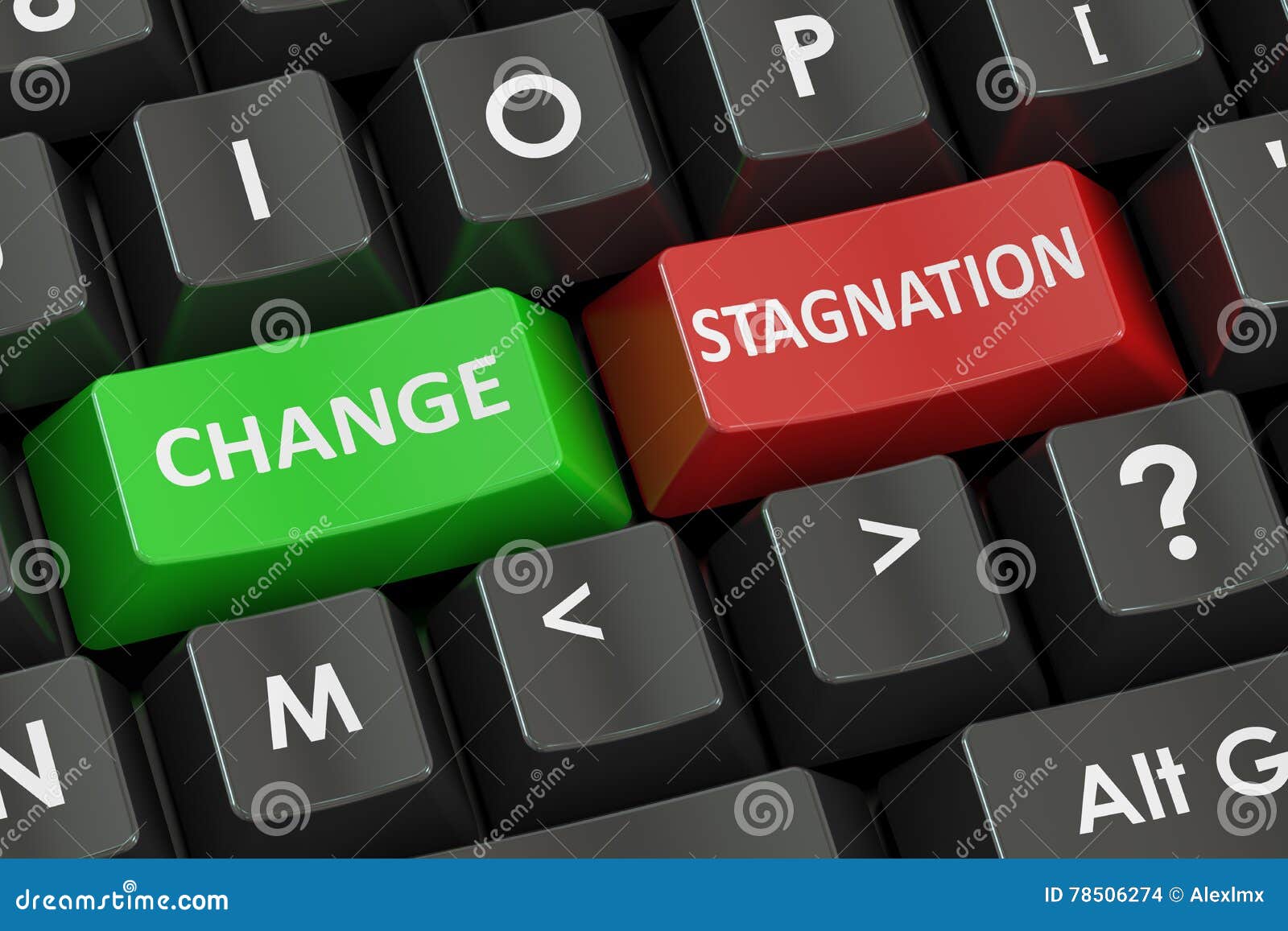 Change or Stagnation Concept on the Road Signpost, 3D Rendering Stock ...