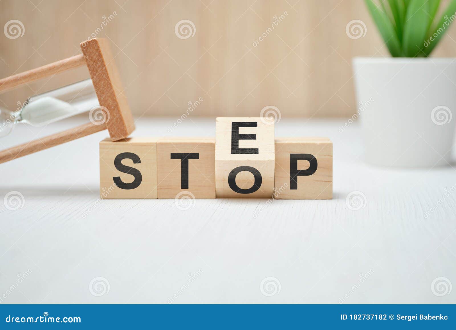 Change of Step and Stop As a Solution Concept Stock Photo - Image of ...