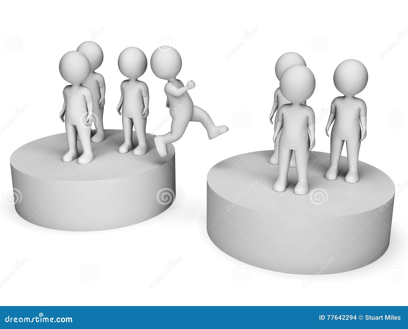 Change Teams Represents Different Choosing and Revision 3d Rendering ...