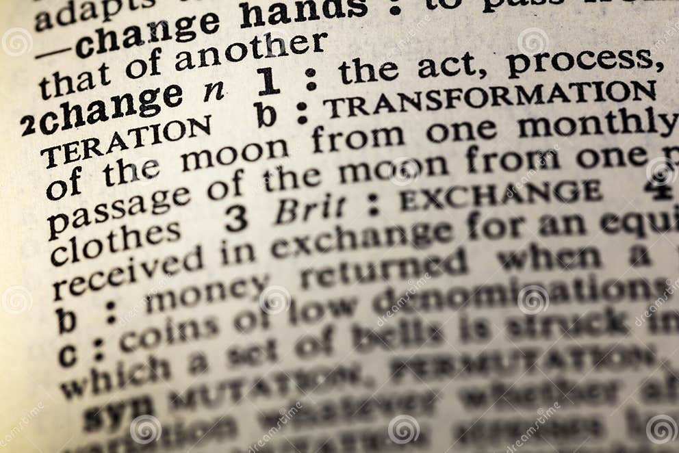 Change Transform Definition Dictionary Stock Image - Image of text ...